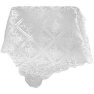 Lace Tablecloth Rectangular 60 x 120 Inch White Rectangle Overlay Tea ...