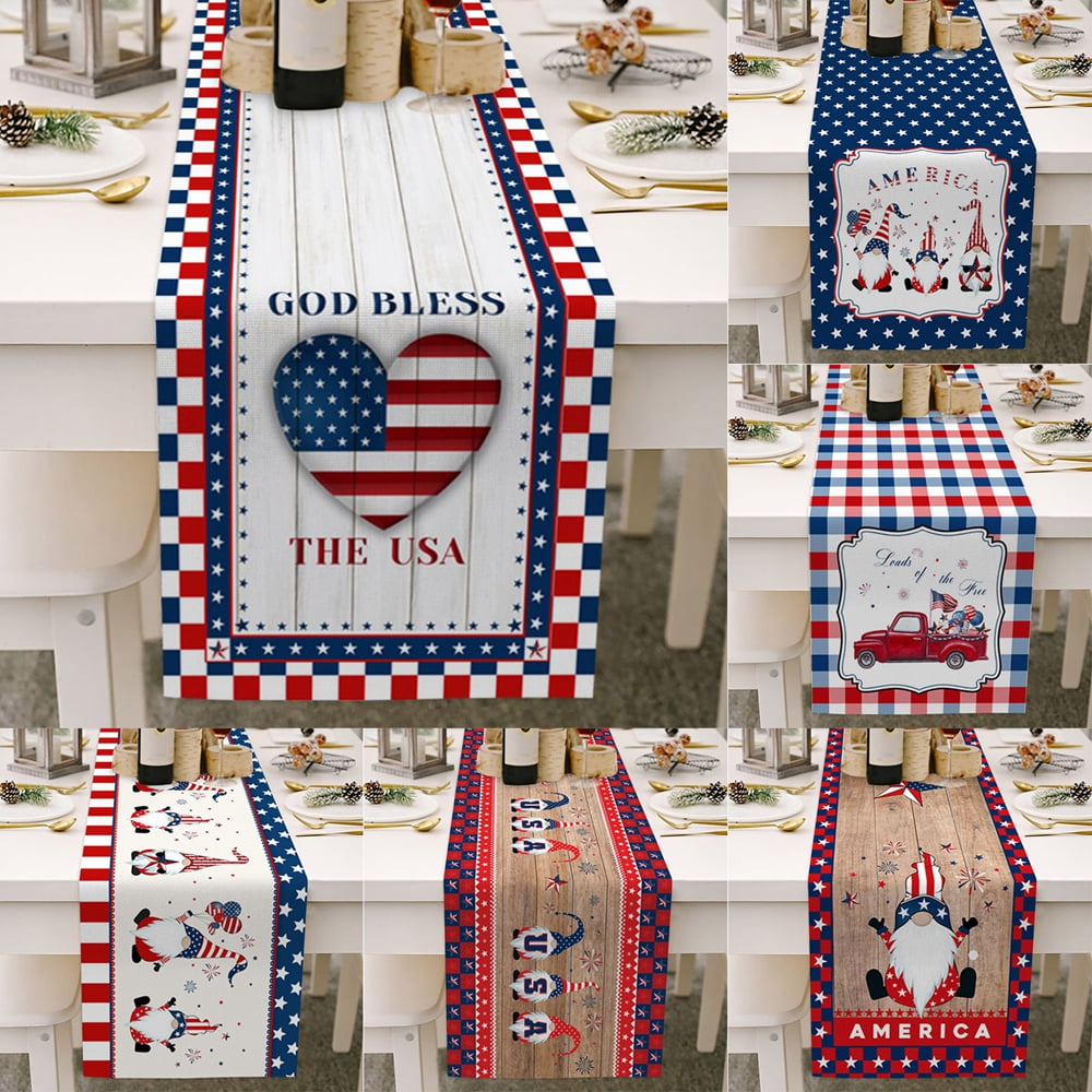 Clearance!Independence Day Table Runner with Cotton Linen Blend,July ...