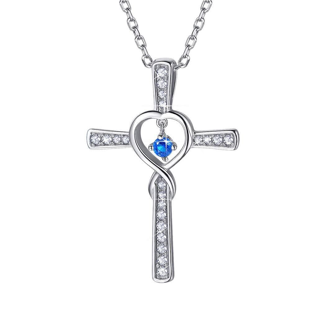 [Clearance] Infinity Cross Necklace 925 Sterling Silver CZ September ...