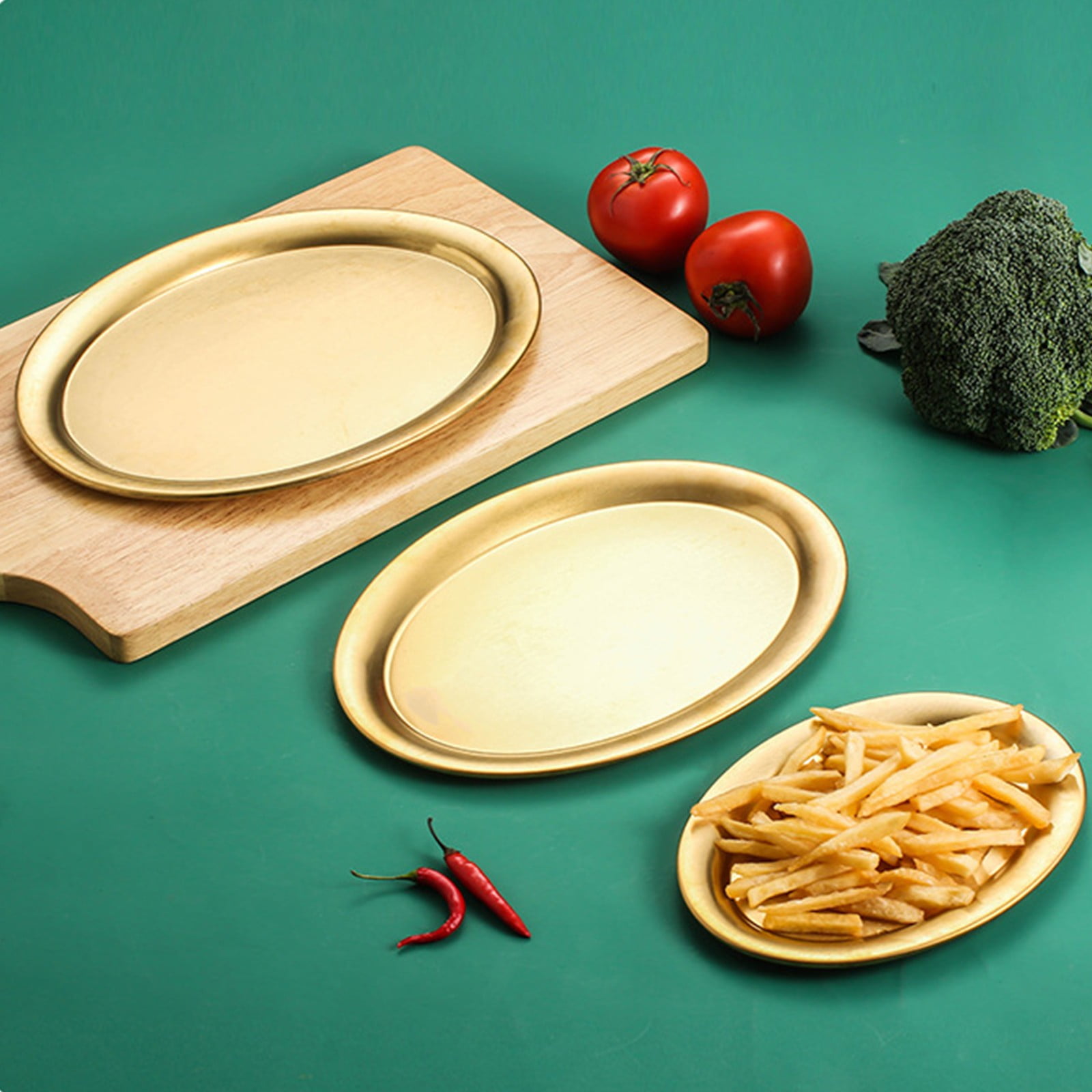 Clearance Iodue Dinner Plates Stainless Steel Oval Plate Steamed Fish ...