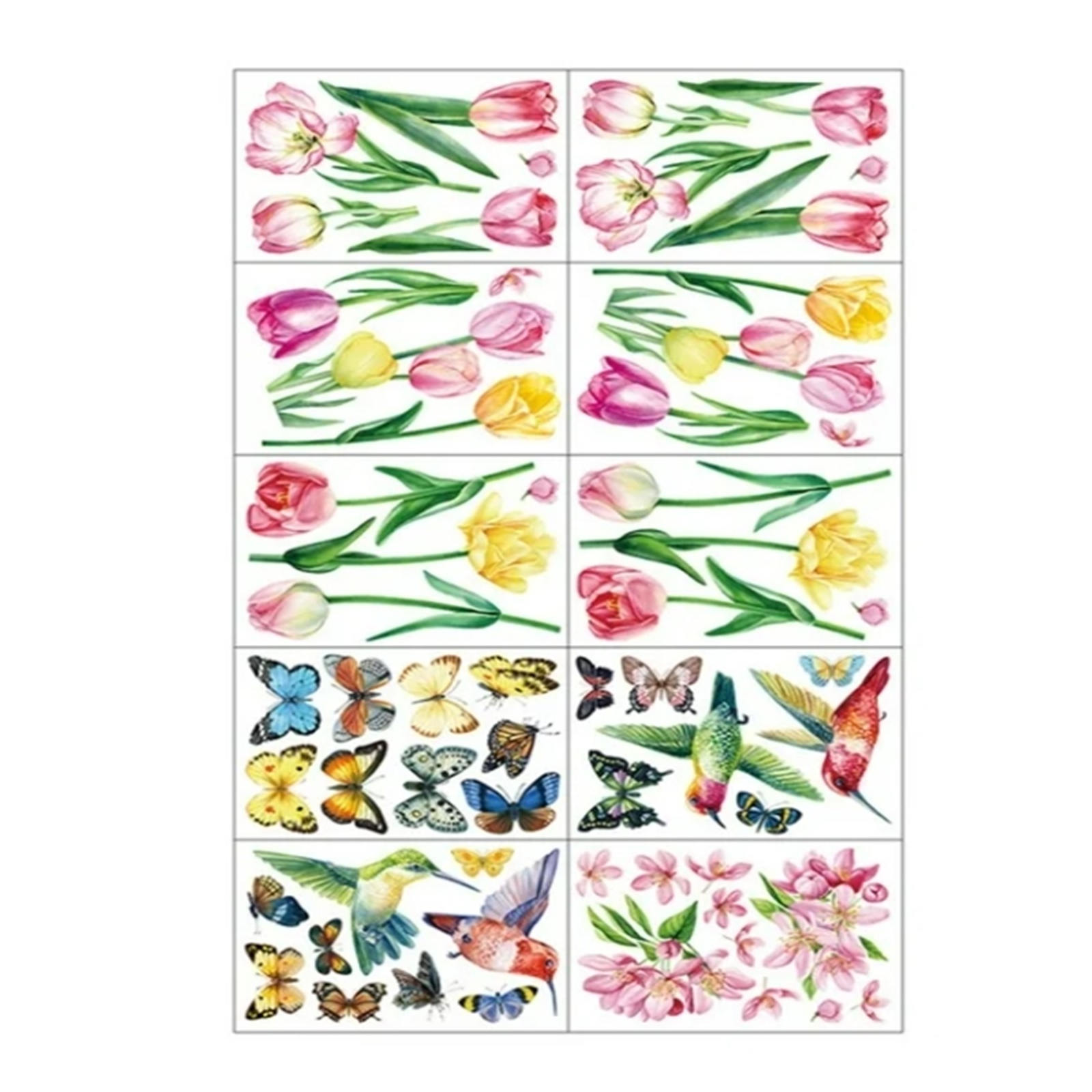 Clearance Items 10 Sheets Spring Flower Window Clings – Removable ...