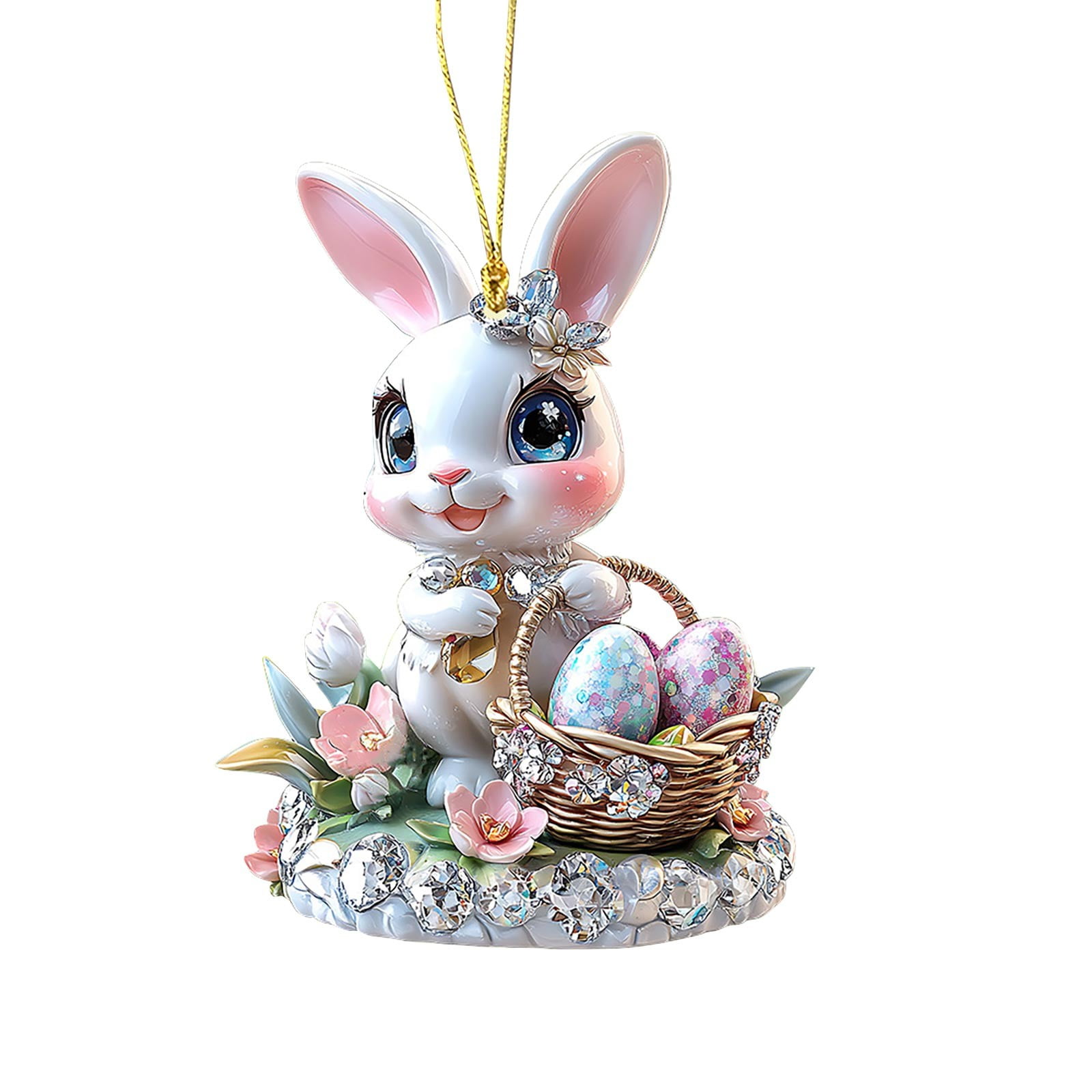 Clearance Items Adorable Easter Wreath, 2D Flat Acrylic Pendant ...