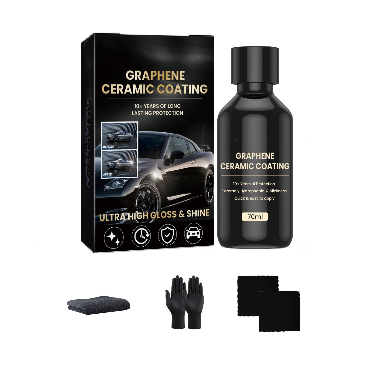 Clearance Items Advanced Graphene Ceramic Coating for Cars – 10+ Years Protection, High-Gloss ...