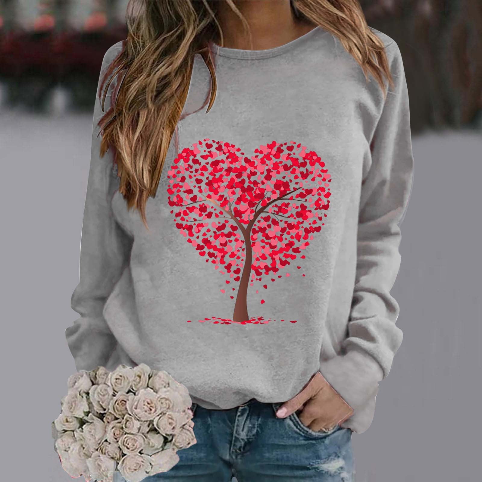 Clearance Items Crewneck Sweatshirts Women Women's Fashionable Round ...