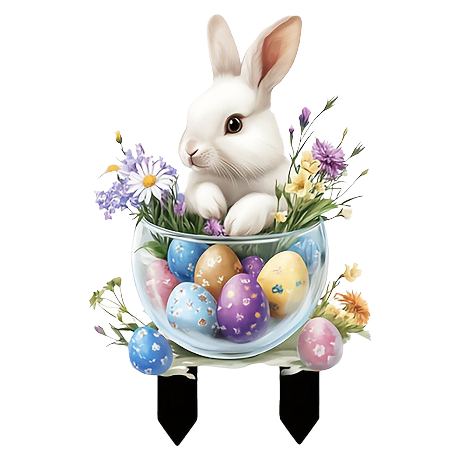 Clearance Items Easter Egg Bunny Acrylic Outdoor Garden Decoration ...