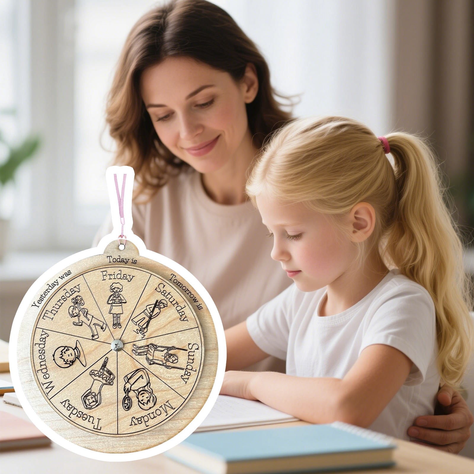 Clearance Items!Etsjal Days Of The Week Learning Wheel Montessori ...
