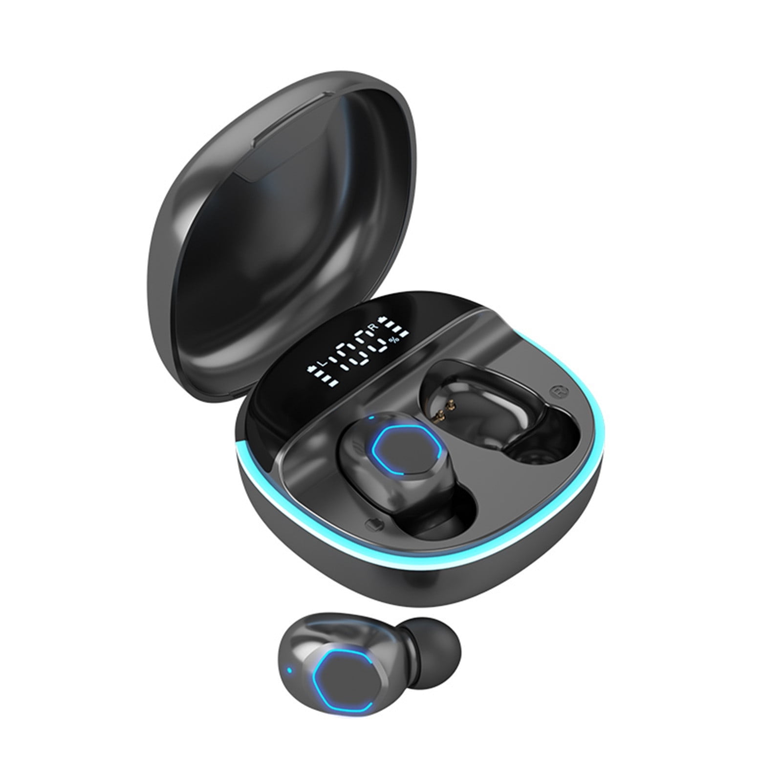Big Sale! FAJHHA Bluetooth 5.2 Earphones with Charging Box,Wireless 9D ...