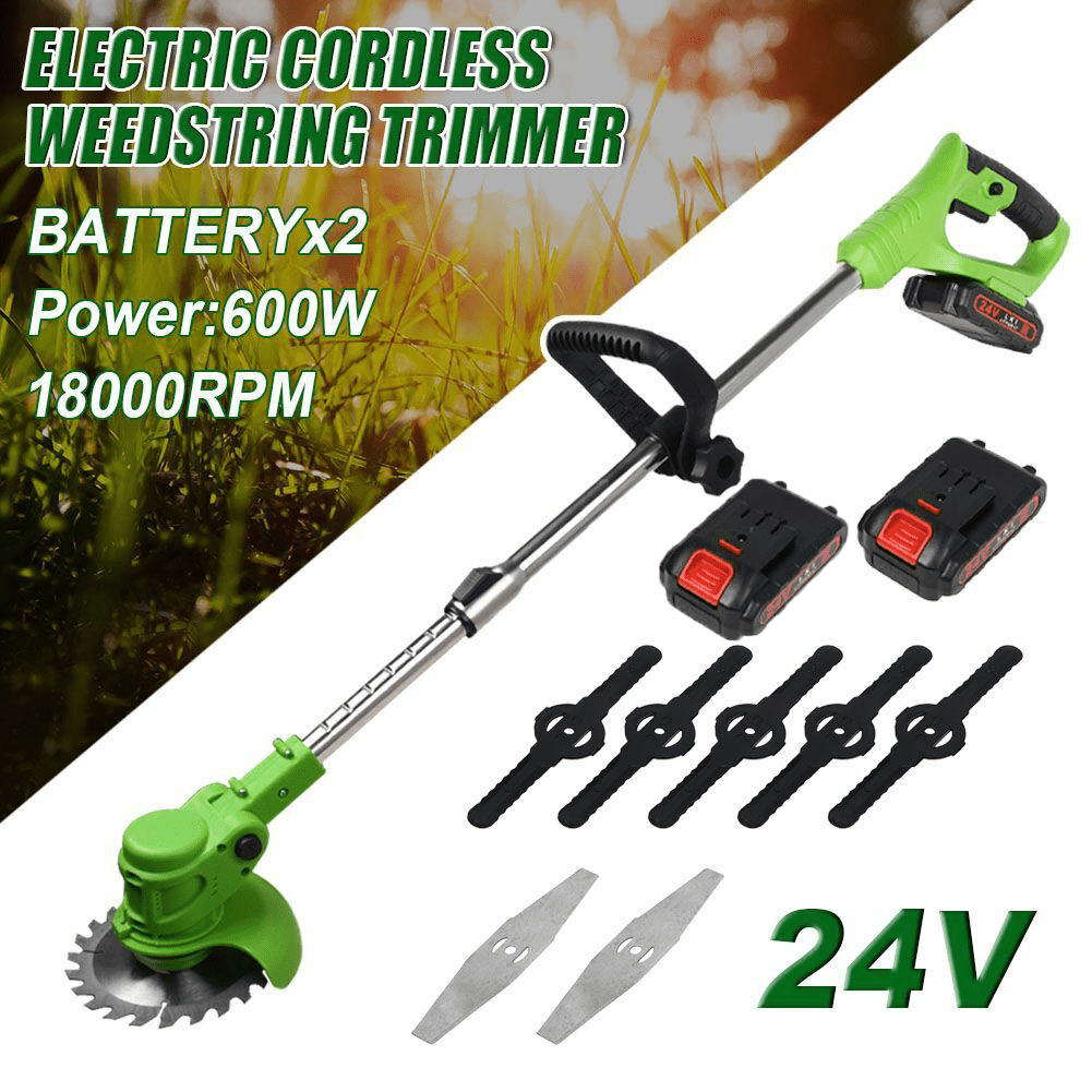 Homemart 24V Rechargeable Electric Weed Eater, Cordless Grass Trimmer ...