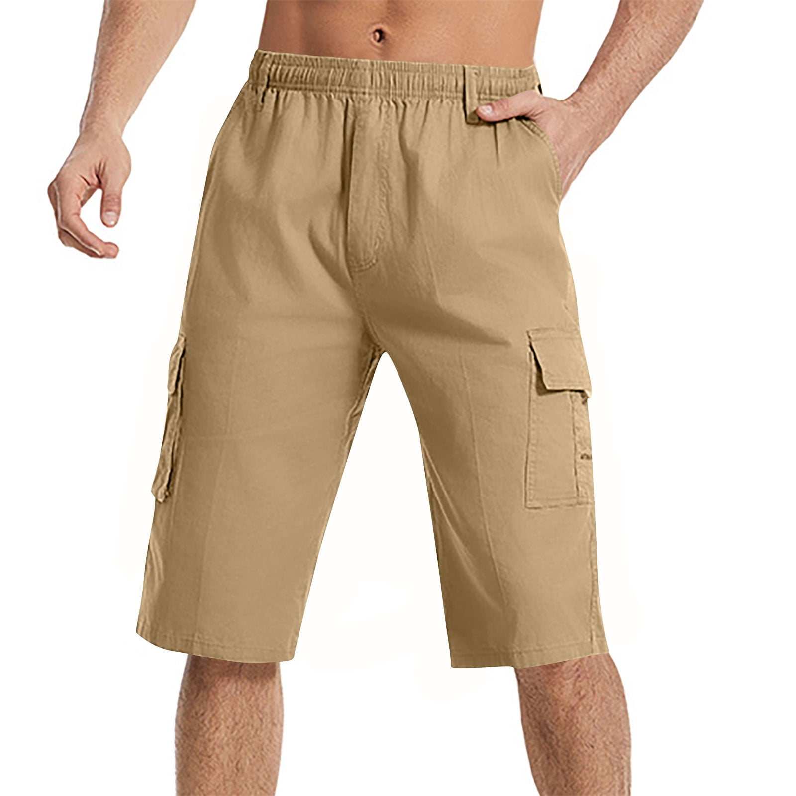 Clearance Items! Men's Summer Casual Fashion Solid Color Pocket Elastic ...