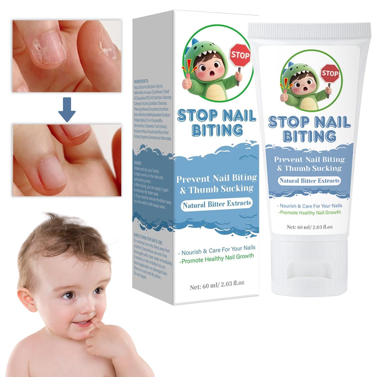 Clearance Items! Nail Care Cream Nail Biting Eating And Gnawing Easily ...