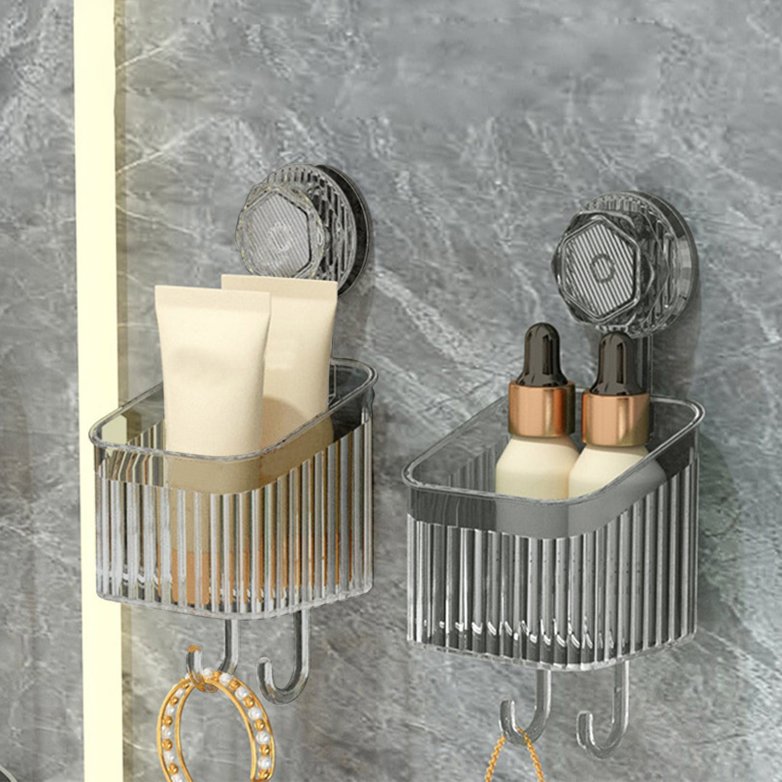 Items！No-Punch Vacuum Suction Cup Shelf,Removable Shelf for Hotel ...