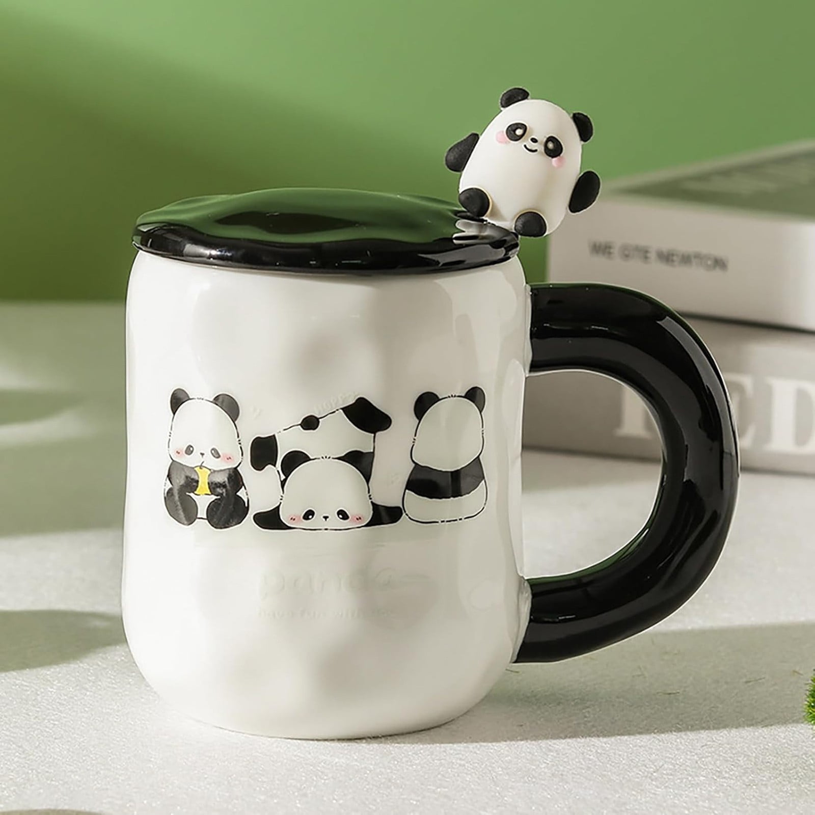 Flash Deals Novelty Panda Coffee Mug Gift Set White Ceramic Coffee Cup ...