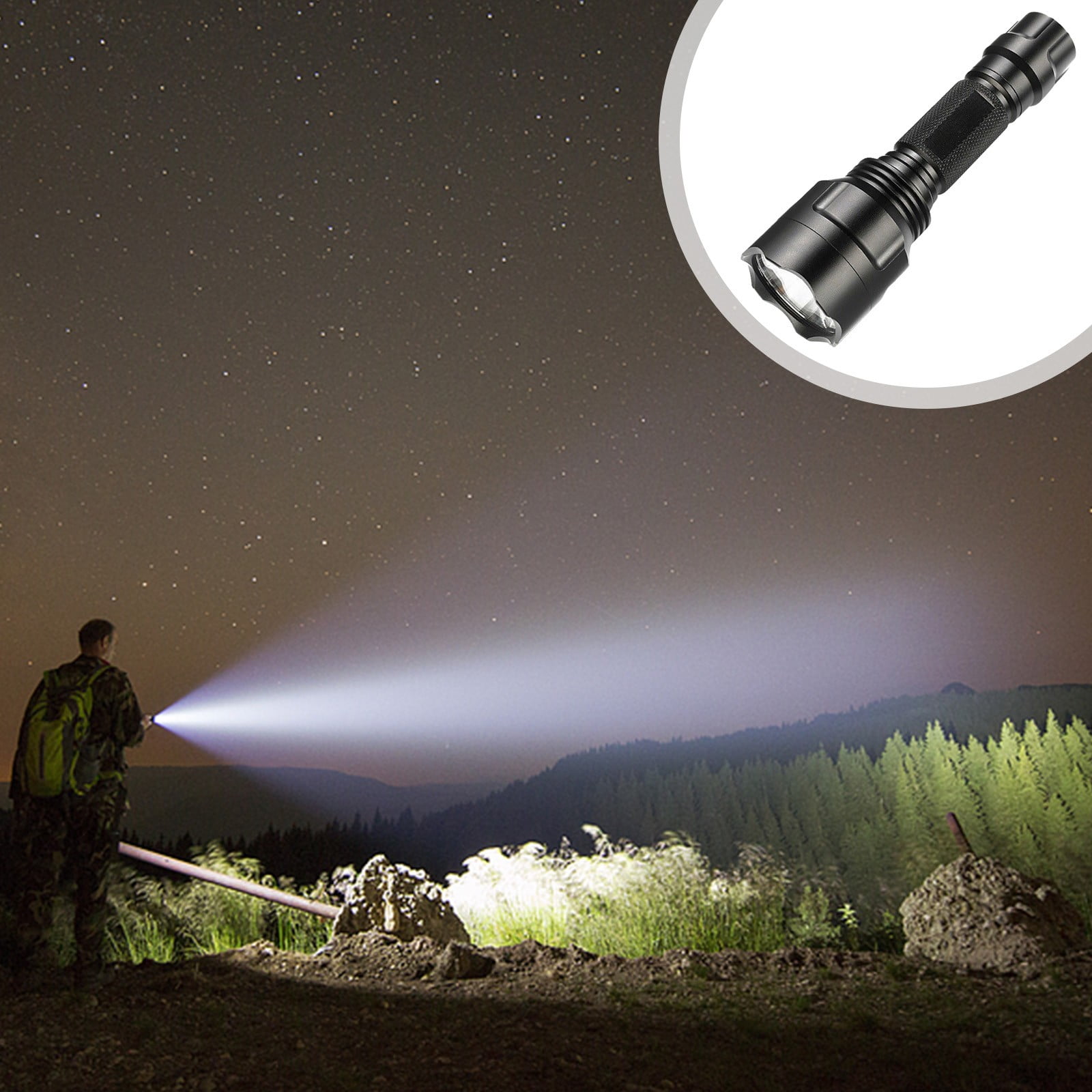 Clearance Items! Outdoor Rechargeable Flashlight, Portable Side Light ...