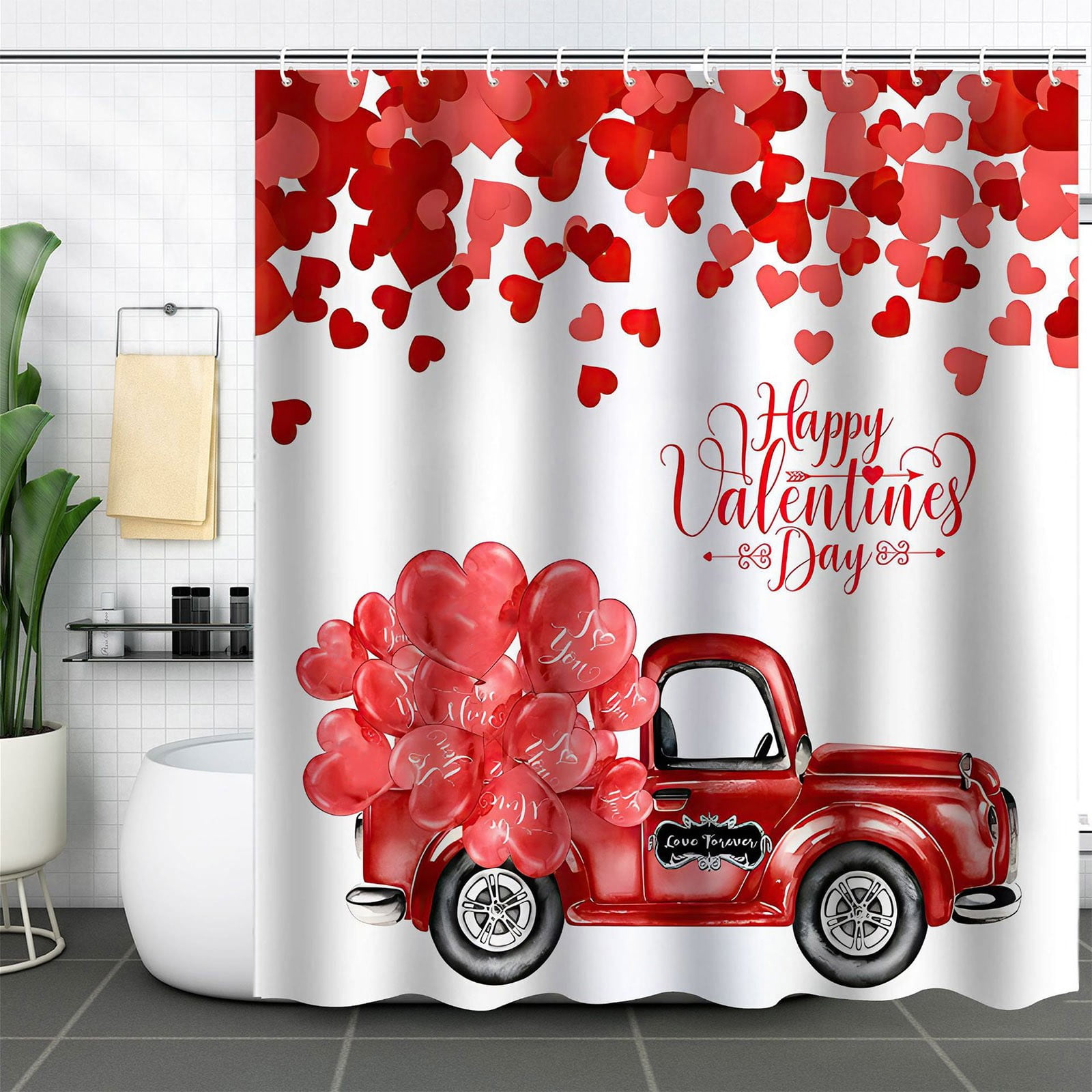 Clearance Items!Shpwfbe Shower Curtain,Valentines Day Decorations,Valentine's Day Shower ...