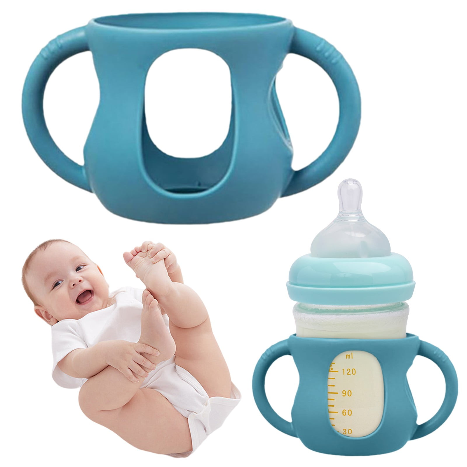 Clearance Items！ Silicone Glass Baby Holder Easy Grip Drop Shockproof ...