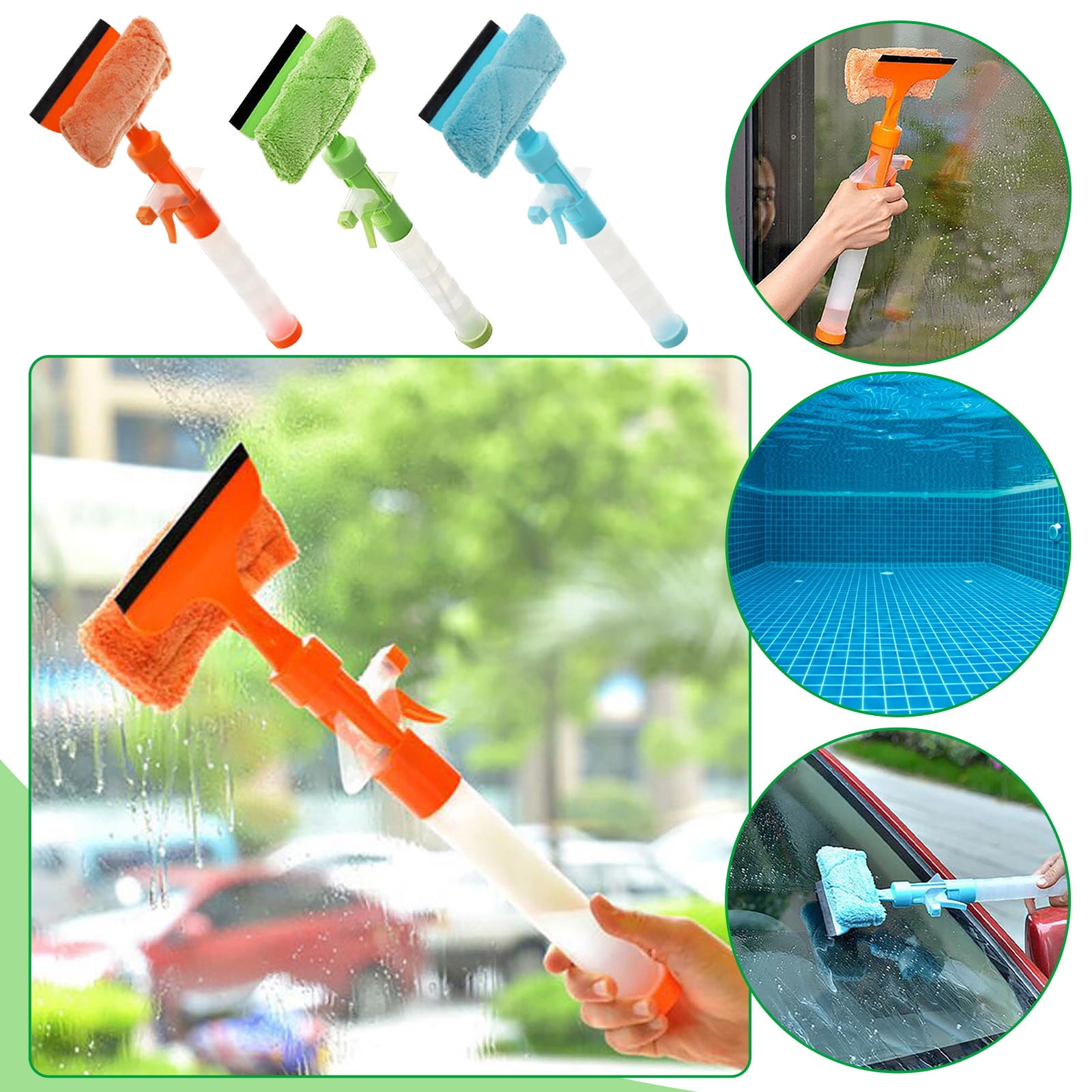 Window Cleaner with Water Spray, Double-Sided Glass Cleaner, Efficient ...