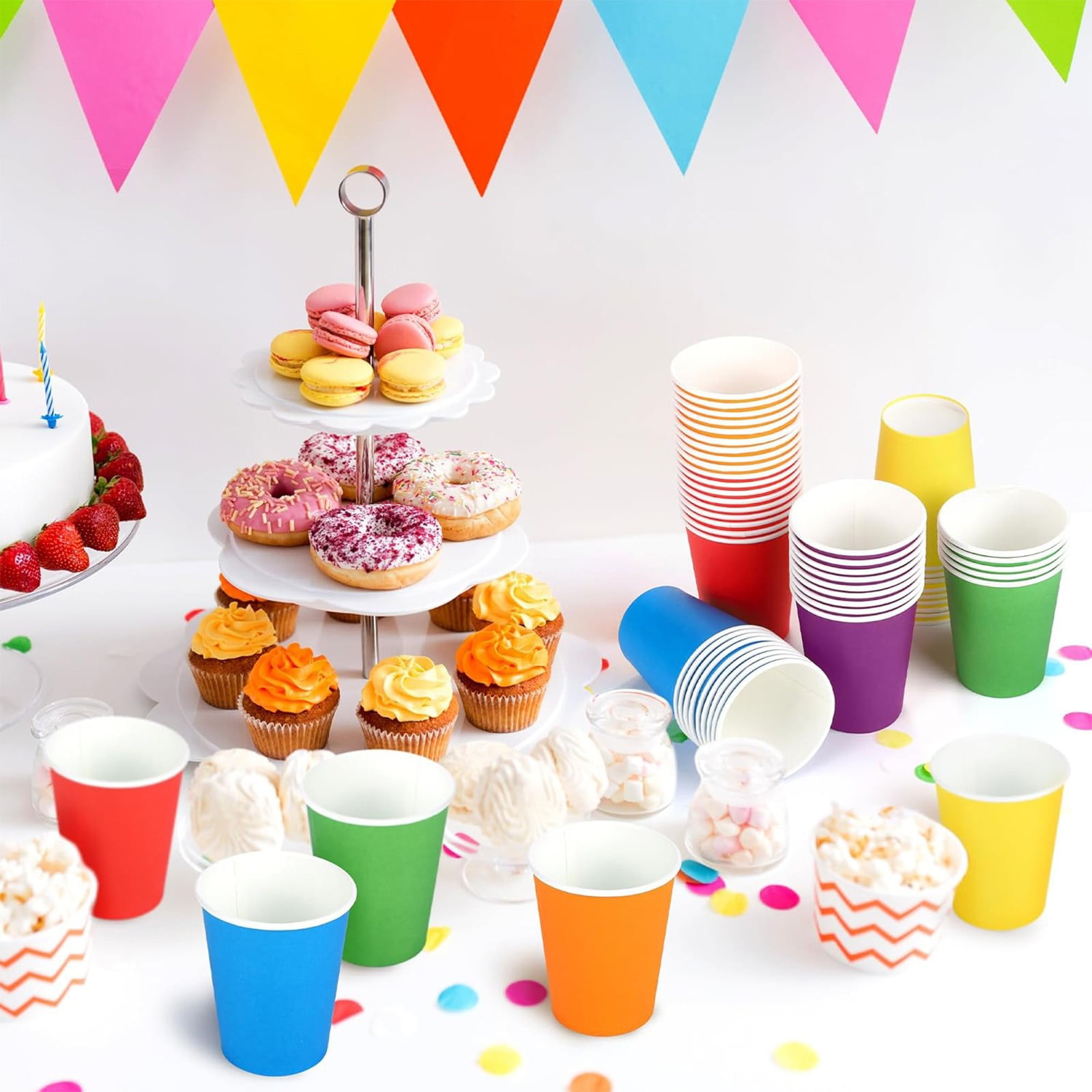 Clearance Items!Ymkly 50 Pieces 9 Ounce Disposable Paper Cups Party ...