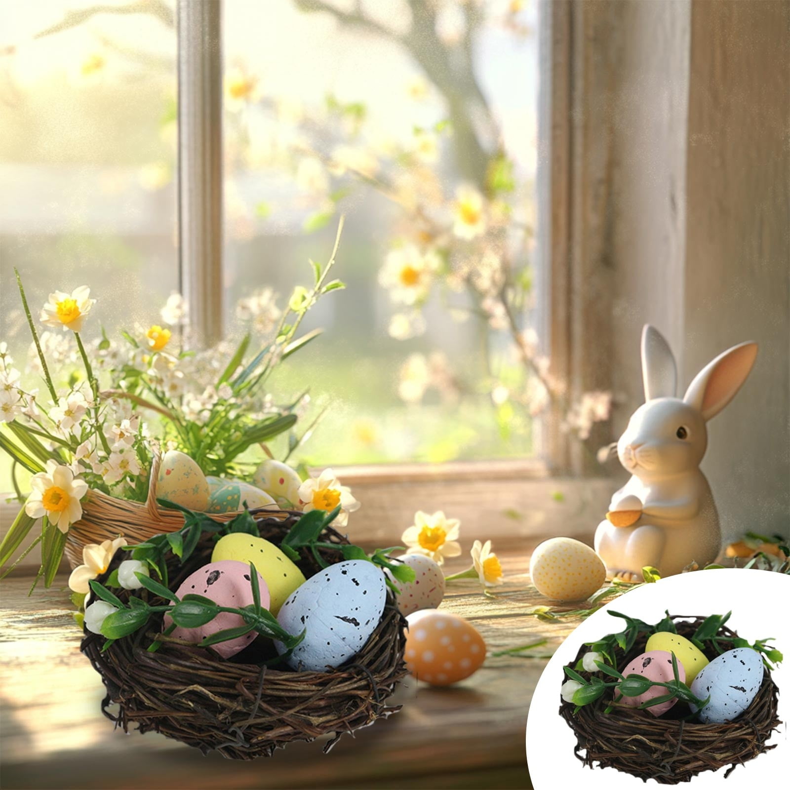 Clearance! JMYHOAM Easter Bird's Nests Colored Eggs Spotted Foam Eggs ...