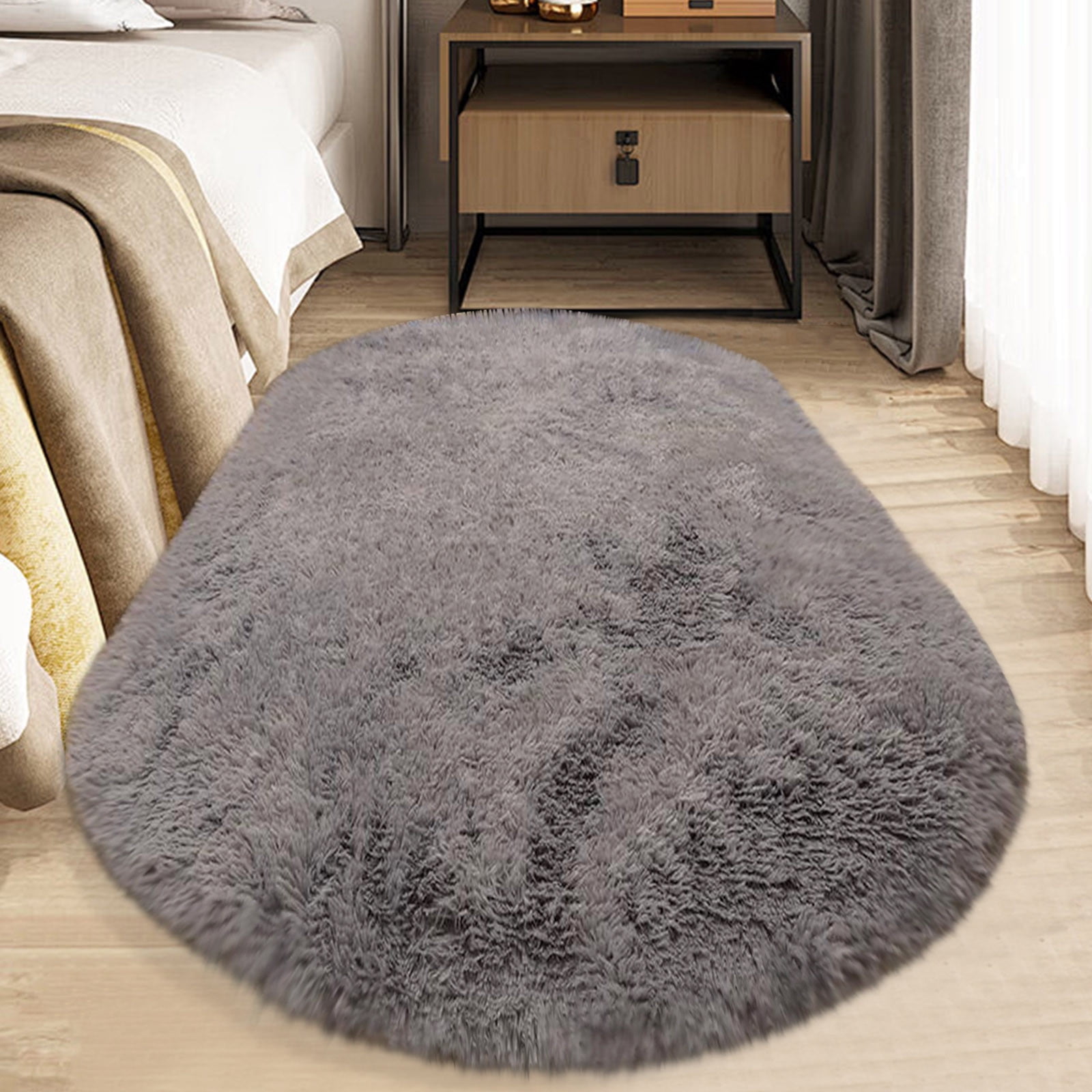Clearance!JMYHOAM Indoor Mat Oval Silk Carpet Bedroom Lovely Bed ...