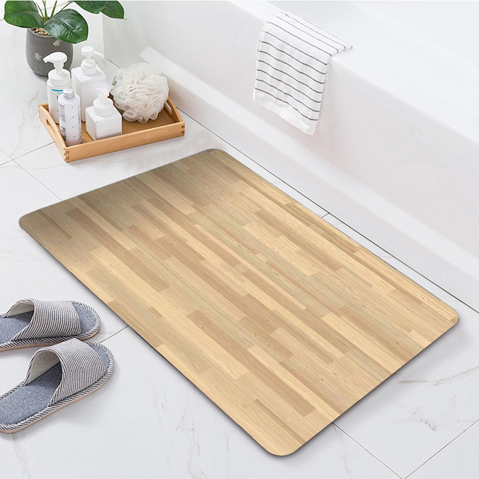 Clearance!JMYHOAM Modern Simples Diatom Mud Floor Mat Line Painting ...