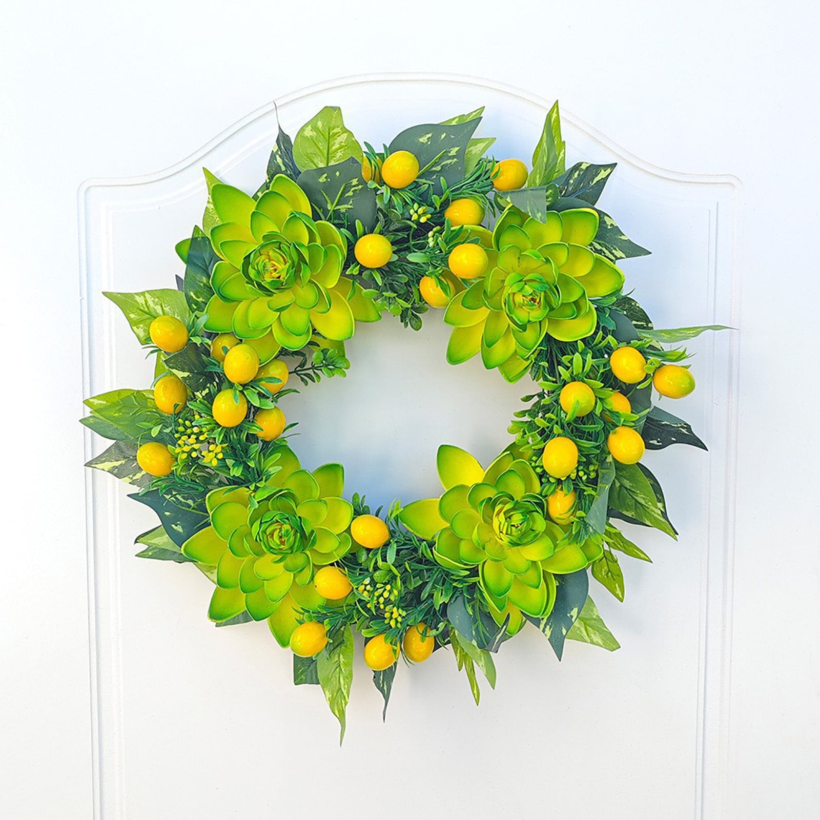 Clearance! JMYHOAM Spring Wreaths for Front Door Simulated Lemon Wreath ...