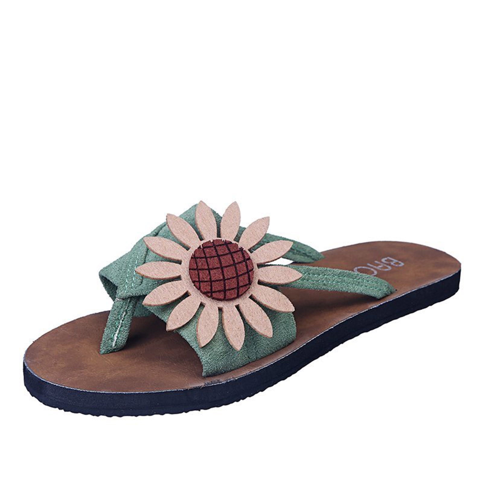 JeashCHAT Sandals for Women, Slide Sandals Women's Casual Fashion Flip ...