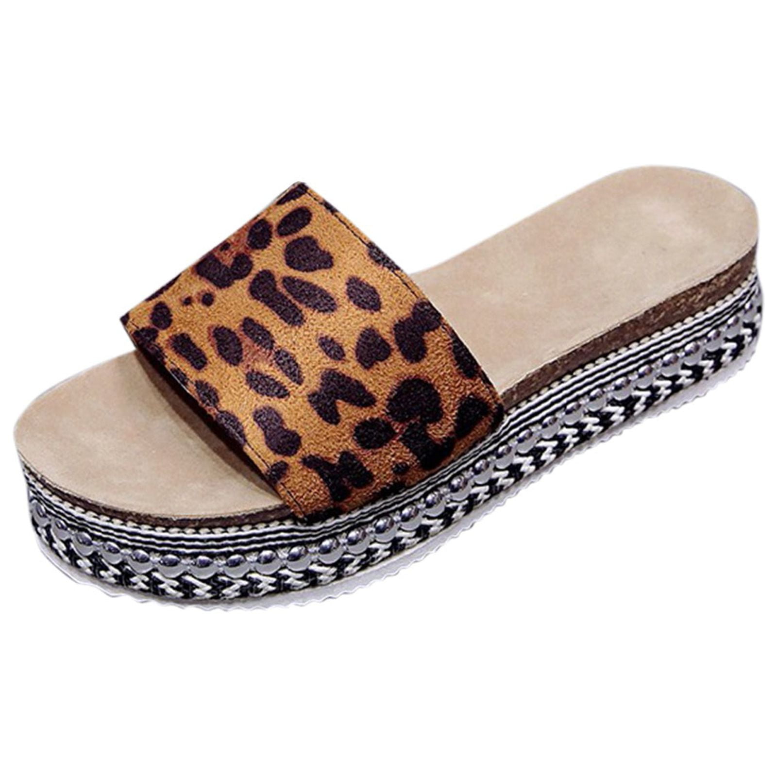 Clearance JeashCHAT Women's Platform Slide Sandals Open Toe Slip On ...