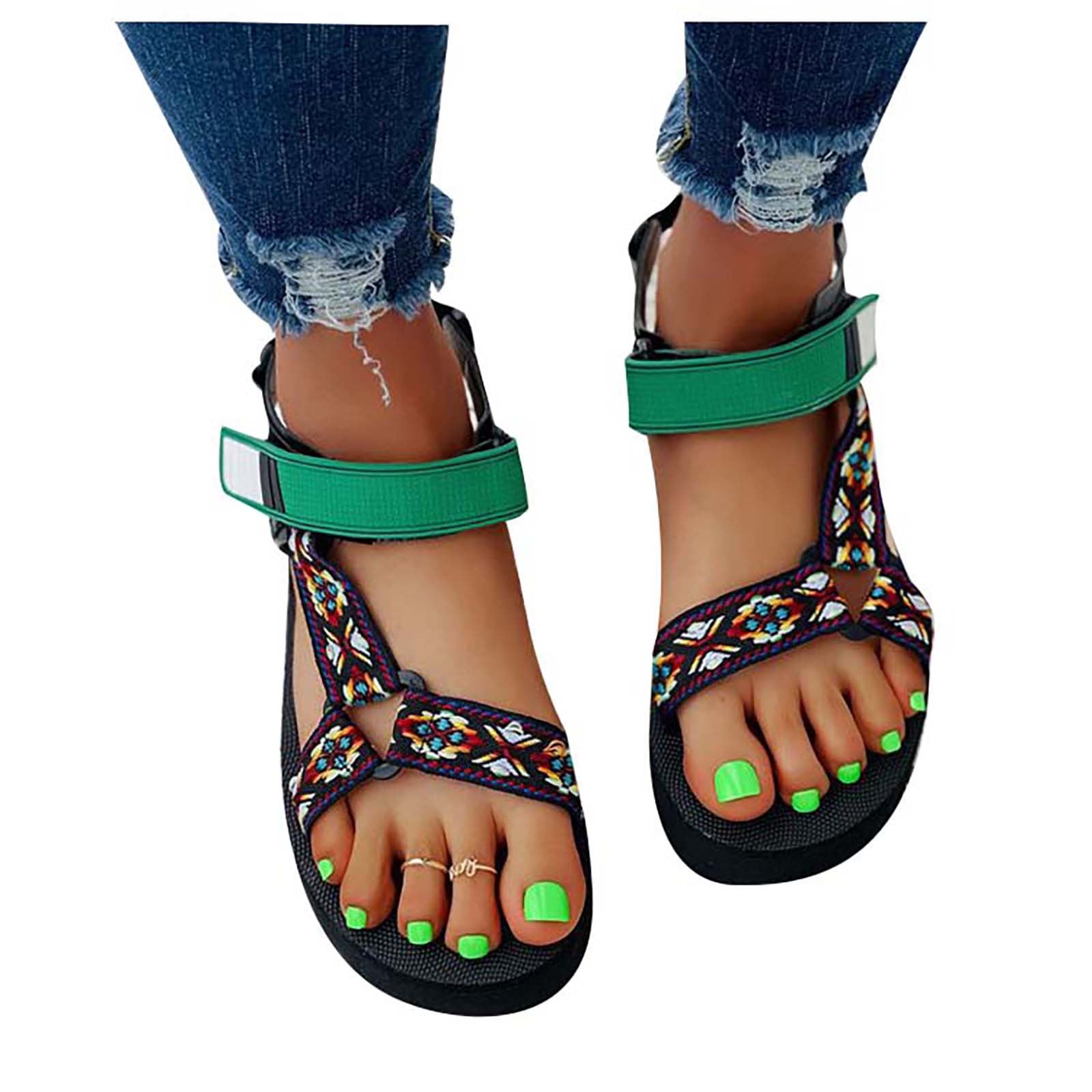 JeashCHAT Women's Sport Sandals Hiking Sandals with Arch Support Yoga ...