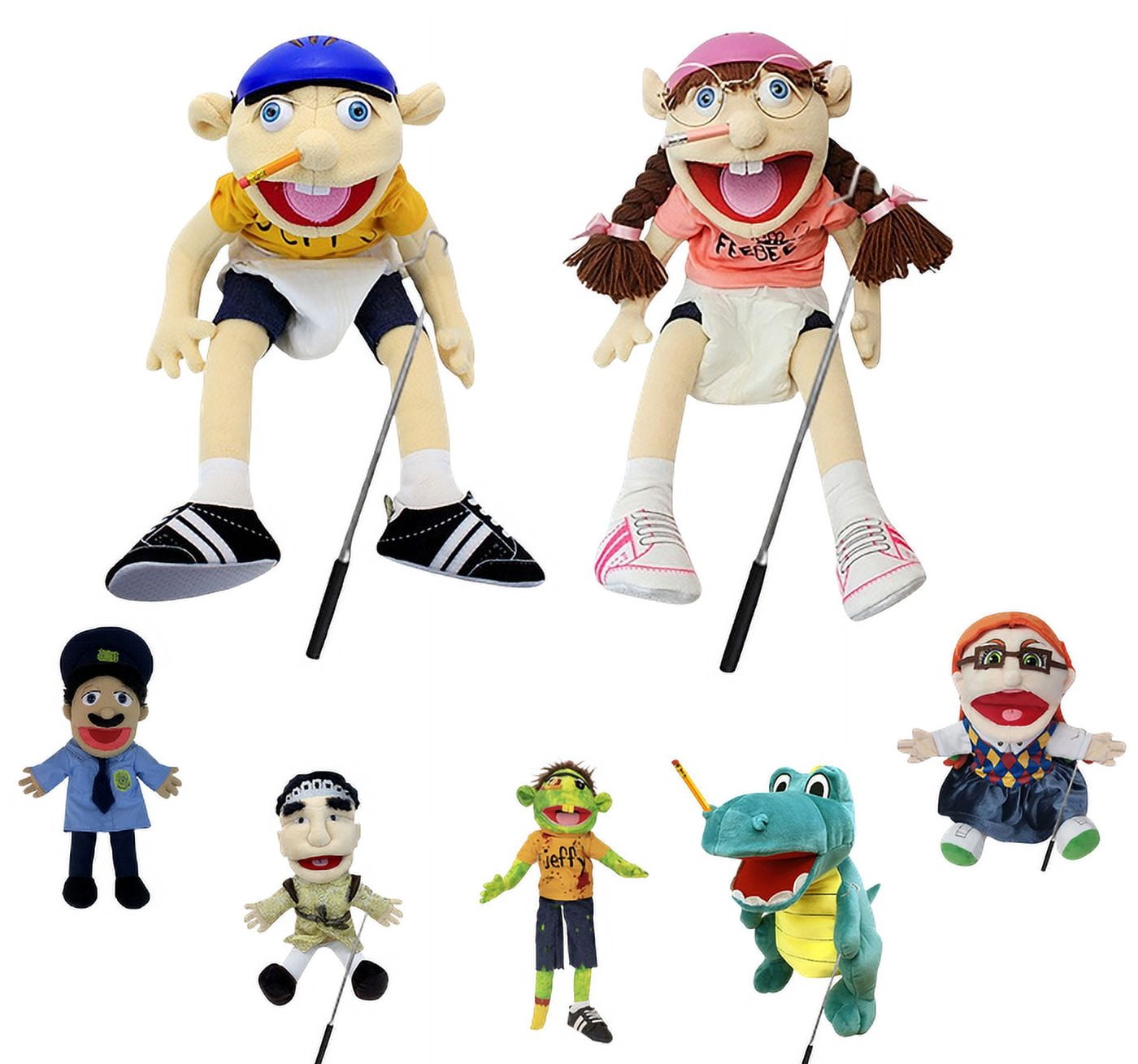 Clearance Jeffy Puppet Plush Toy 2Pcs Jeffy Cartoon Fun Parent Child ...