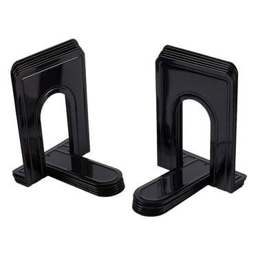 ICQOVD Black Metal Non-Slip Bookend Bracket Heavy Book End Office Book ...