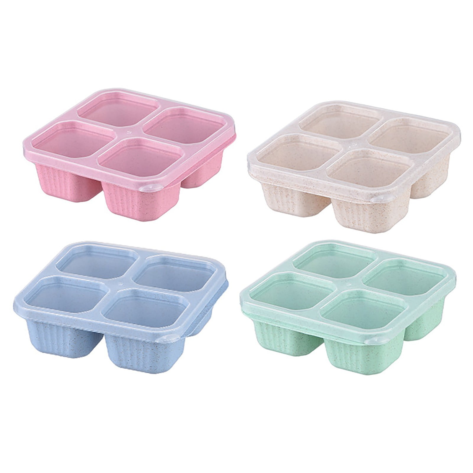 Clearance! Jklop 4Pcbento Box Adult Lunch Box 4 Compartment Meal Prep ...