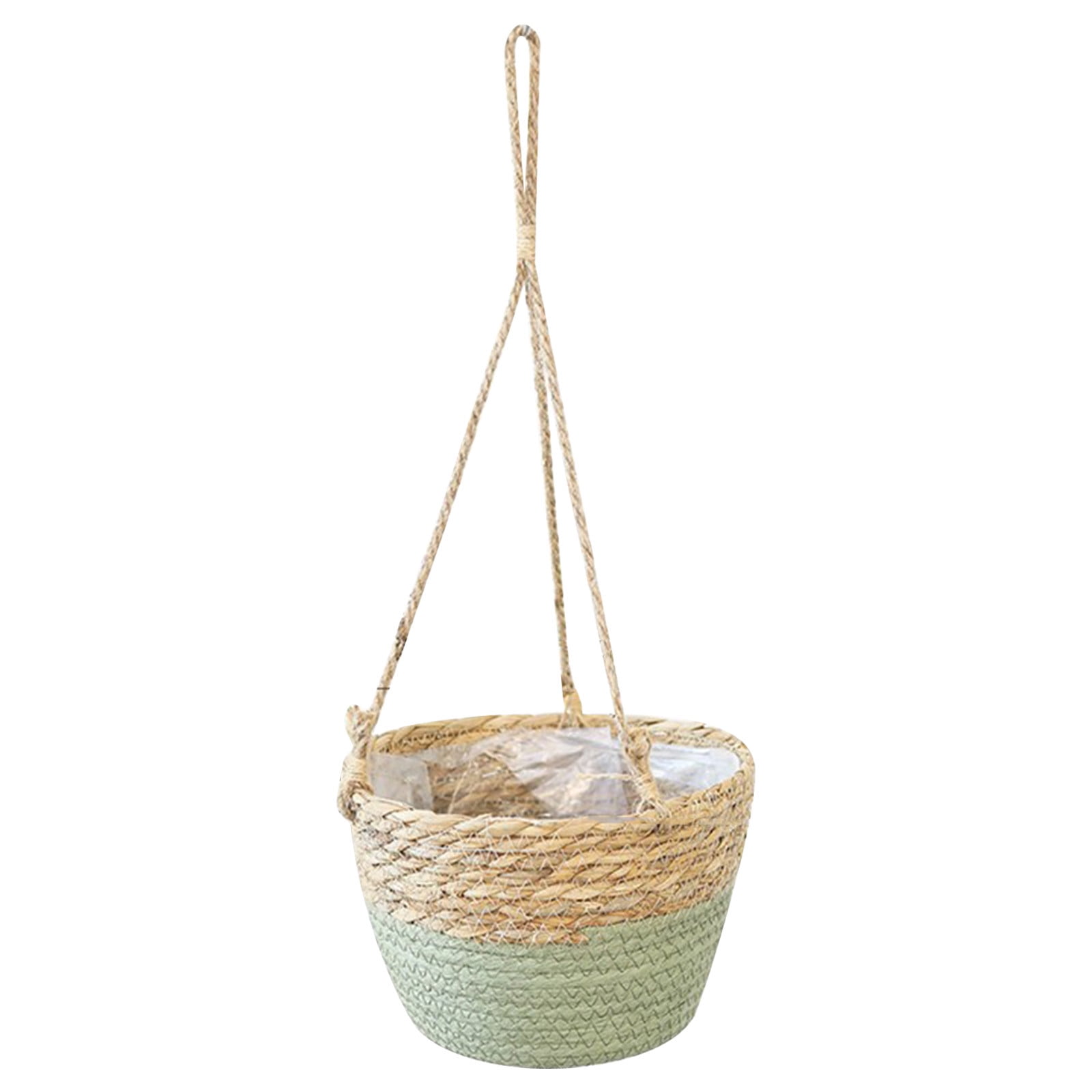 Clearance!Jute Rope Hanging Planter Basket, Rattan Woven Plant Hanger ...