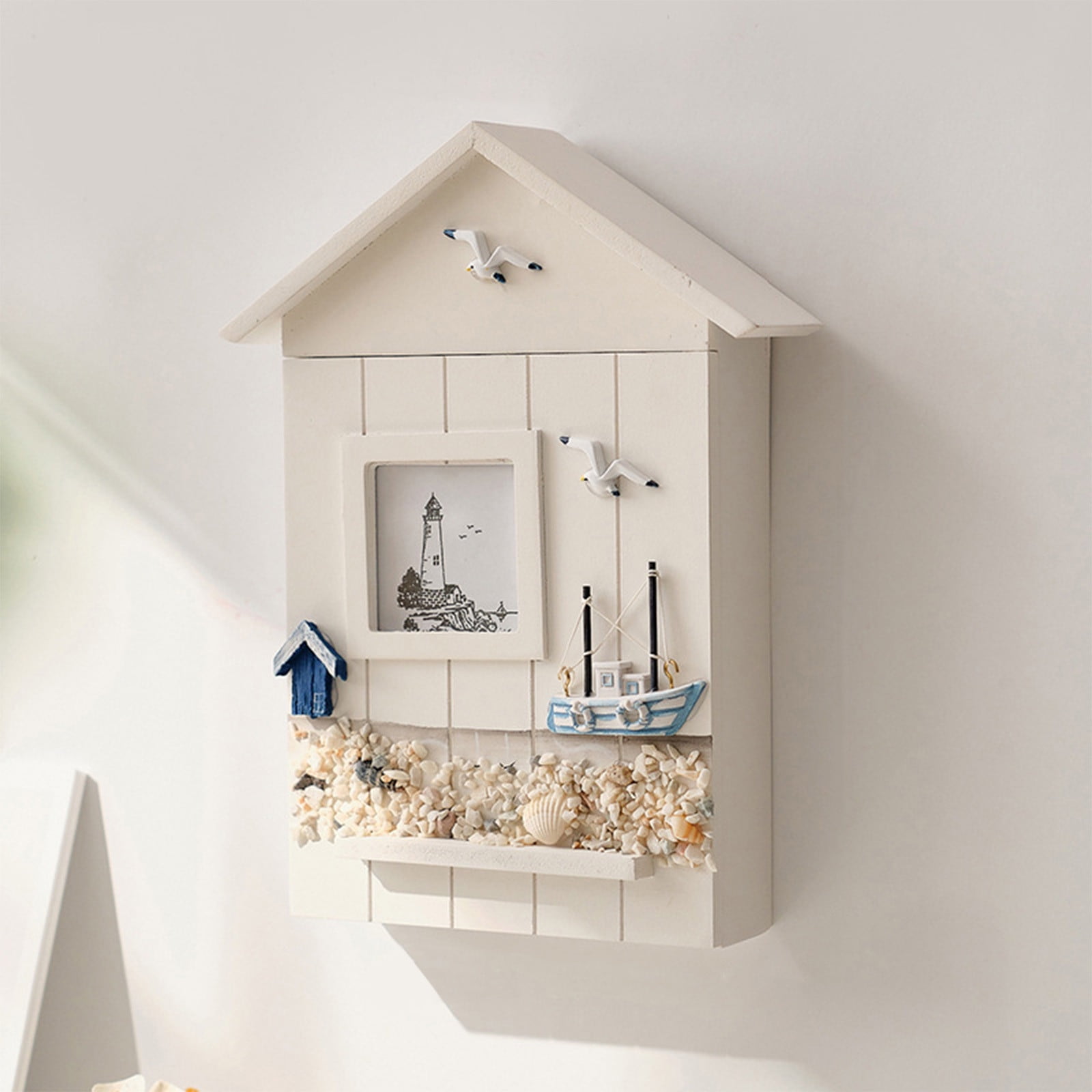 Clearance! KUKIDS Key Holder, Wall Mounted Key Box, Wooden Sea Bird Sea ...