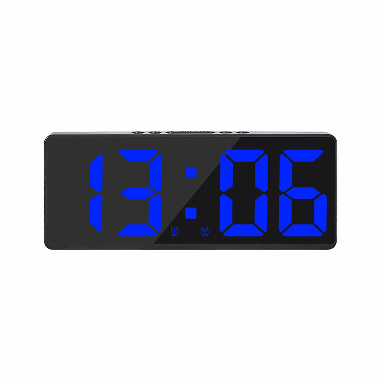 Clearance Kaireo Clock, Simple Led Clock Black Shell Blue Light, Simple ...