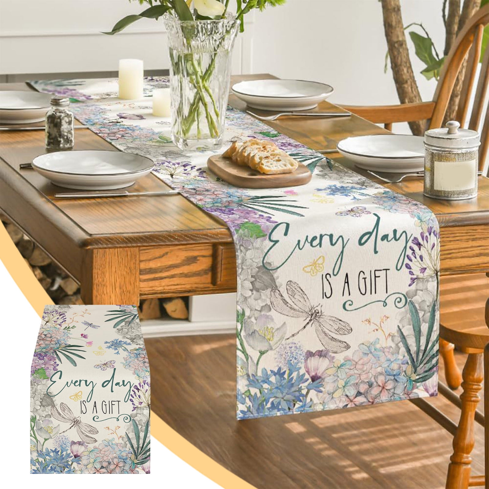 Clearance Kbndieu Easter Table Runner Decorations, Spring Seasonal ...