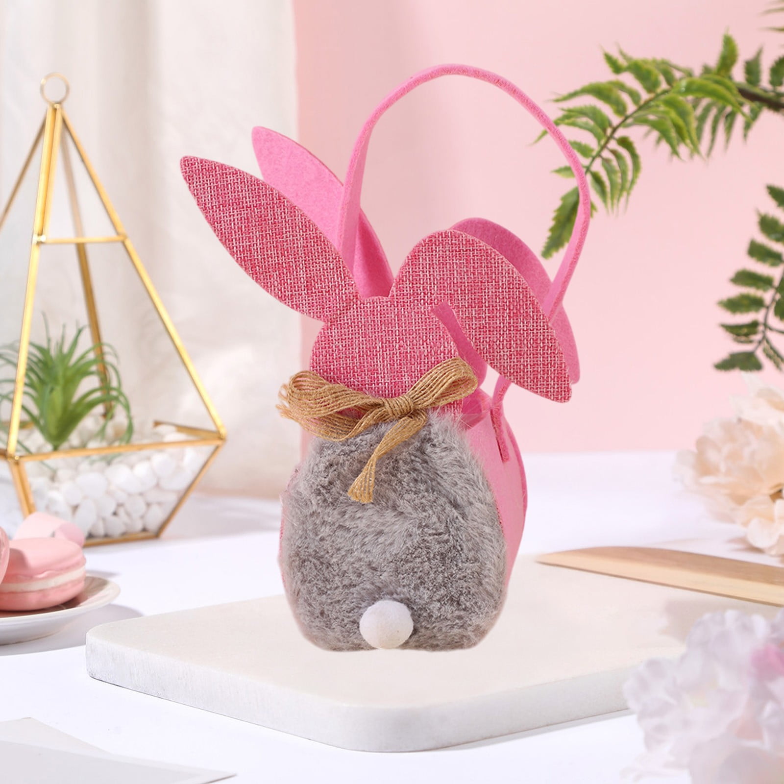 Clearance Kbndieu Pink Easter Bunny Basket for Easter Eggs Hunting ...