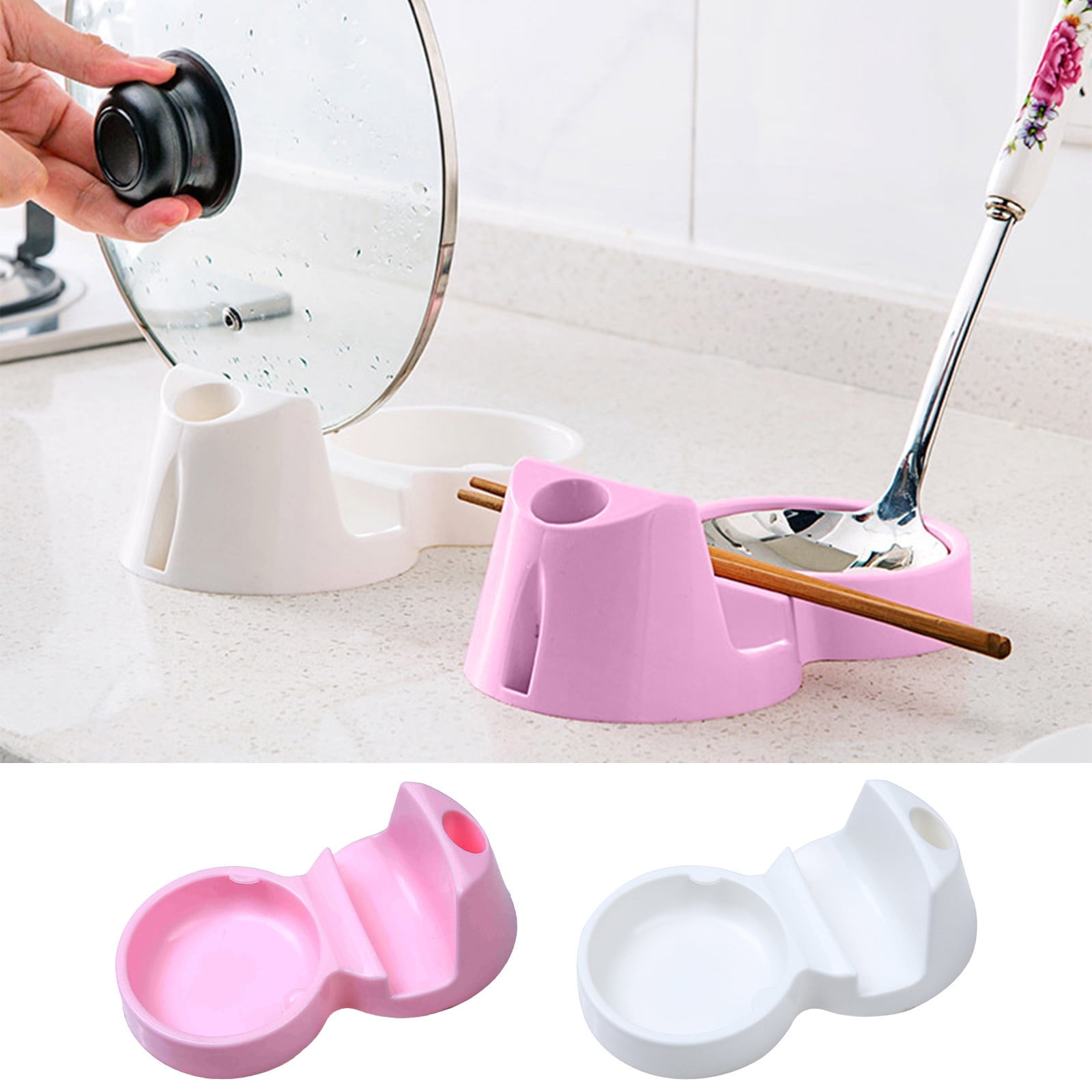 Kitchen Storage Rack, Plastic Multifunctional Pot Cover, Spatula Holder ...