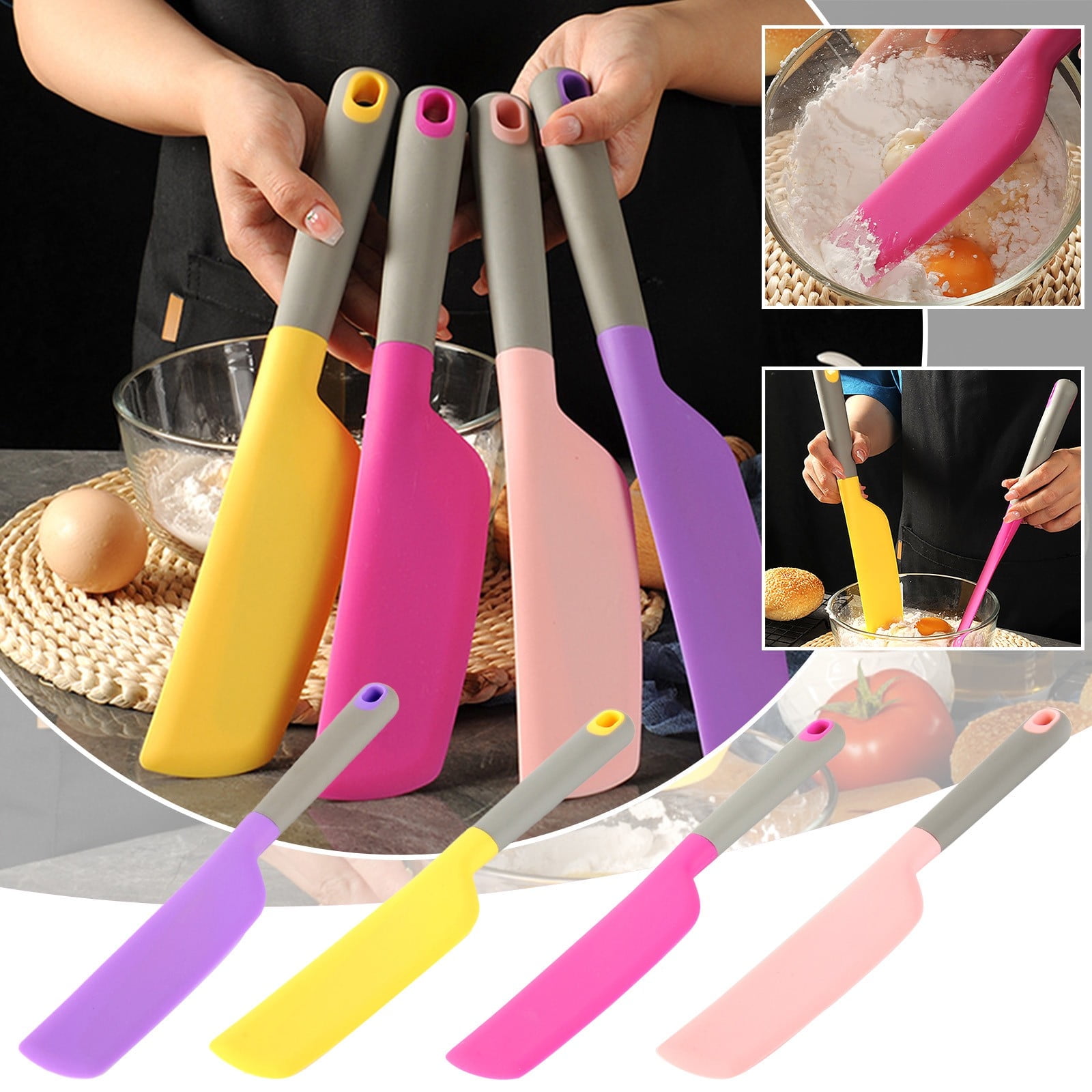 Clearance! Kitchen Utensils Eguiwyn Silicone Spatulas Heat Seamless ...