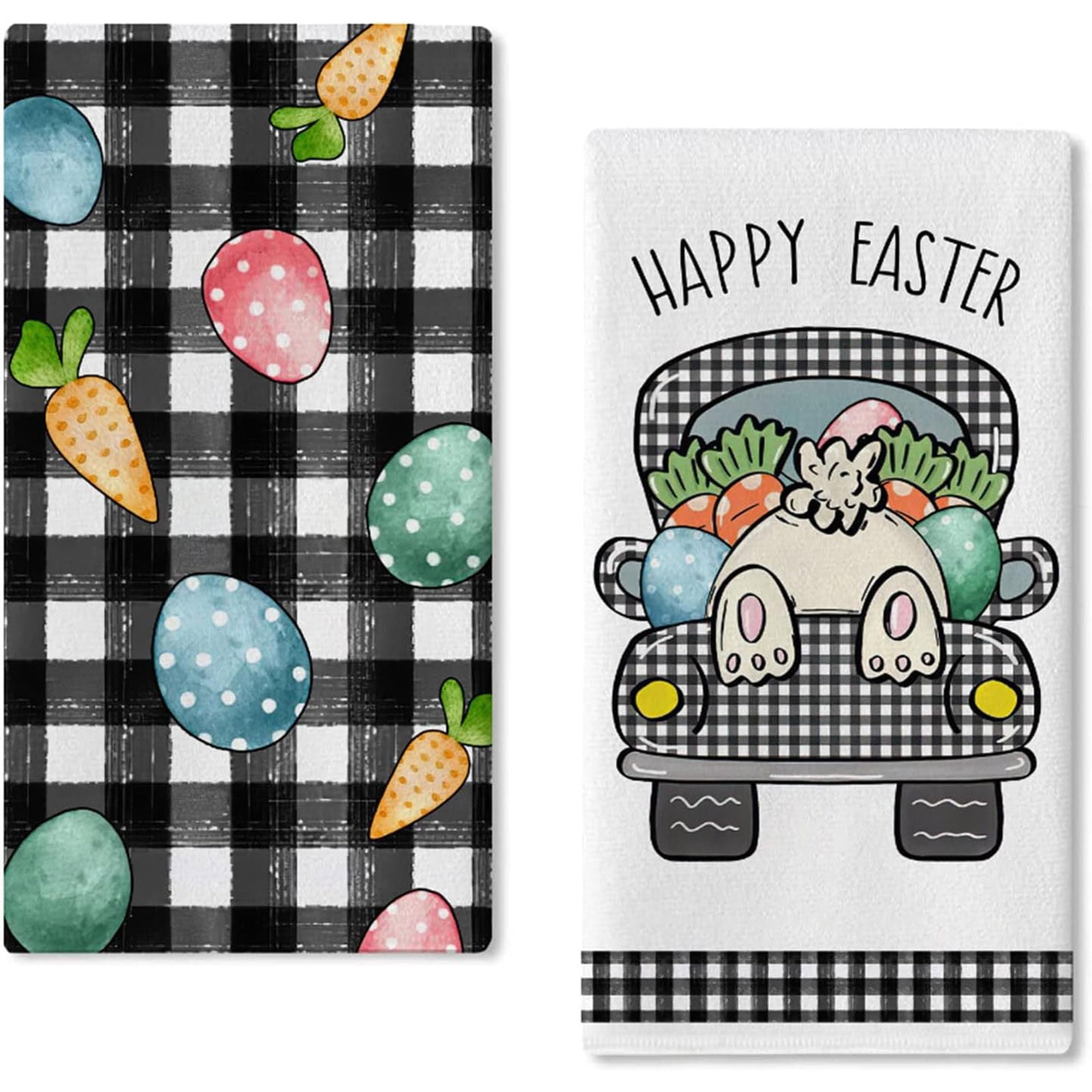 Clearance Kitchen Washcloths Easter Kitchen Towels Set Cute Bunny and ...