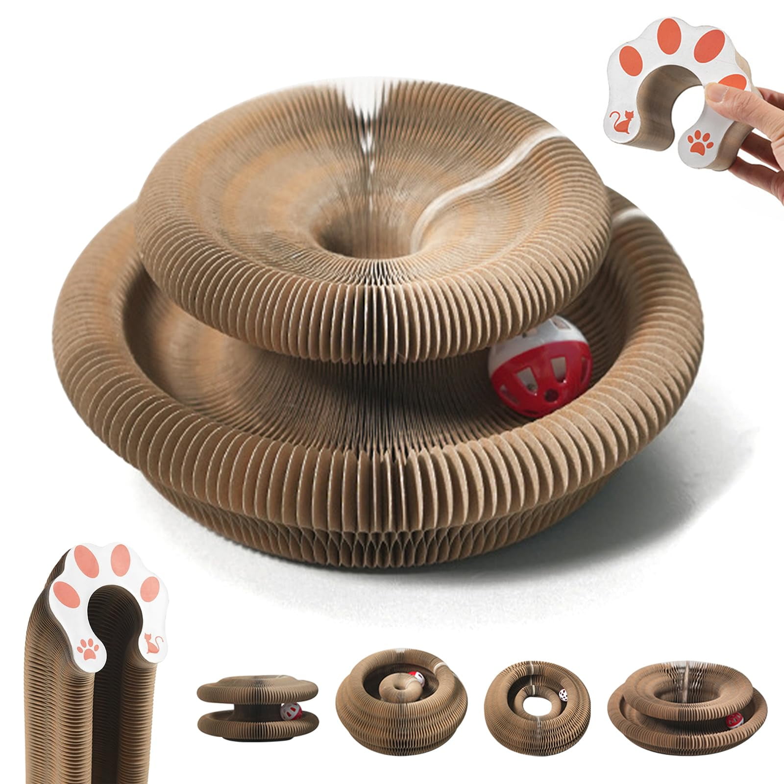 Ruroz Kitty Kurlz Magic Organ Cat Toy, Foldable Accordion Scratch Board ...