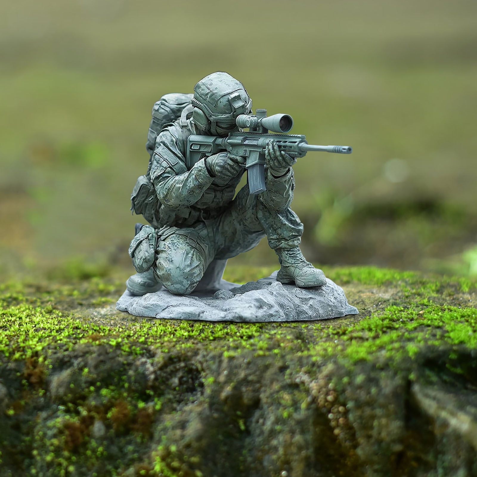 Clearance! Kneeling Soldier Figurine Set, Military Collectible Statues ...