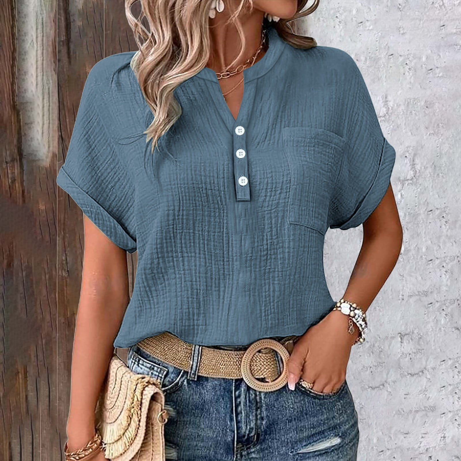 LIZUOJUNF Women Summer Casual Shirts 2025 Casual Summer Women Shirts ...