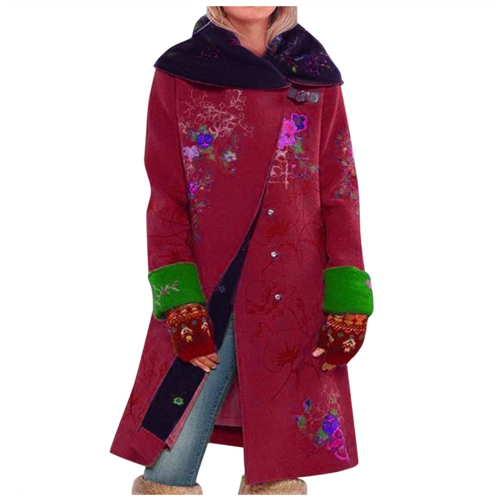 Clearance! Labakihah Winter Coats For Women Women'S Mid-Length Printed ...