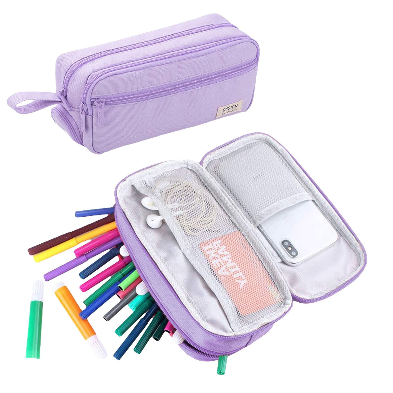 Clearance! Large Capacity Multifunctional Pencil Case Purple - Walmart.com