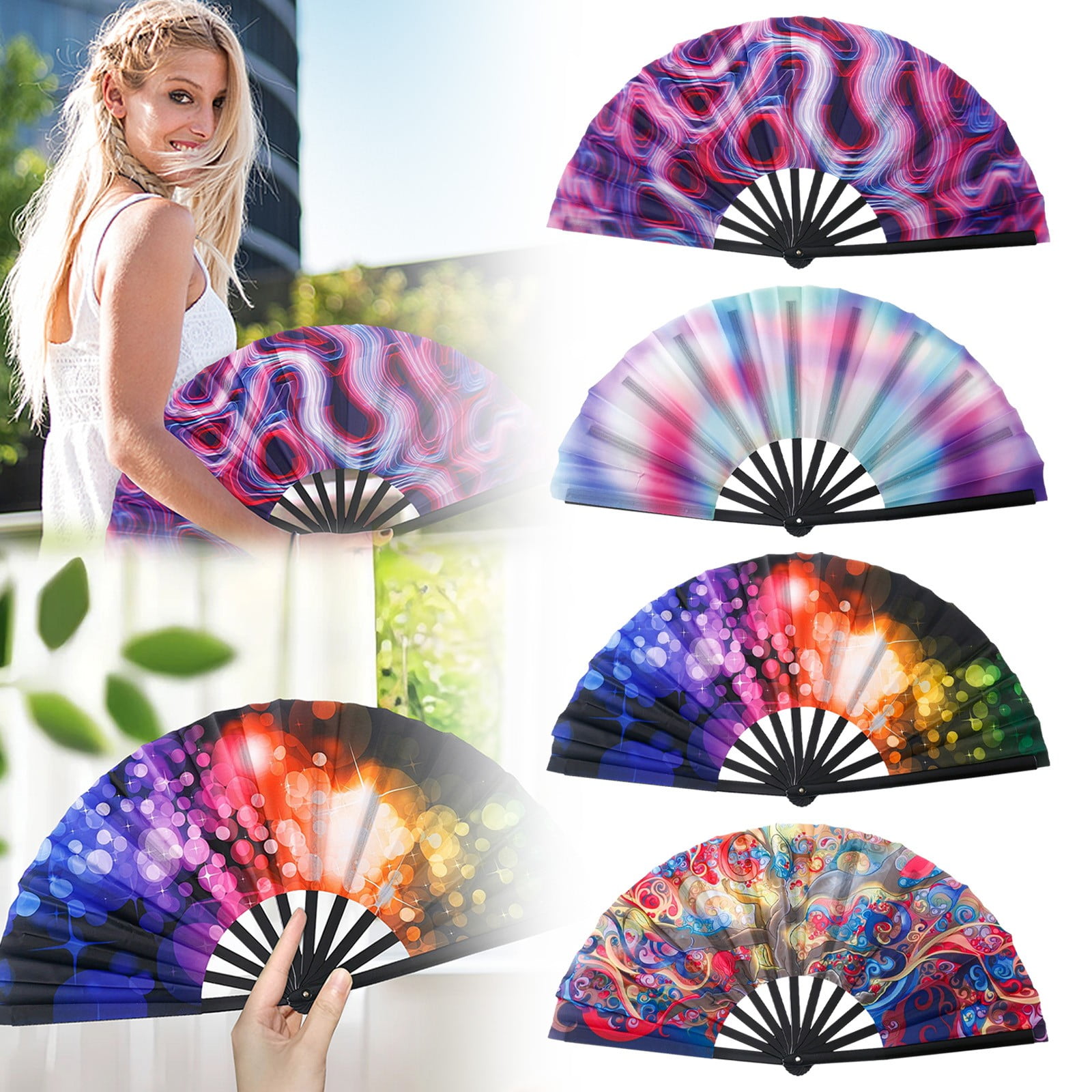 Clearance! Large Rave Fan Folding Hand Fan Popping Fan, Boots On The ...