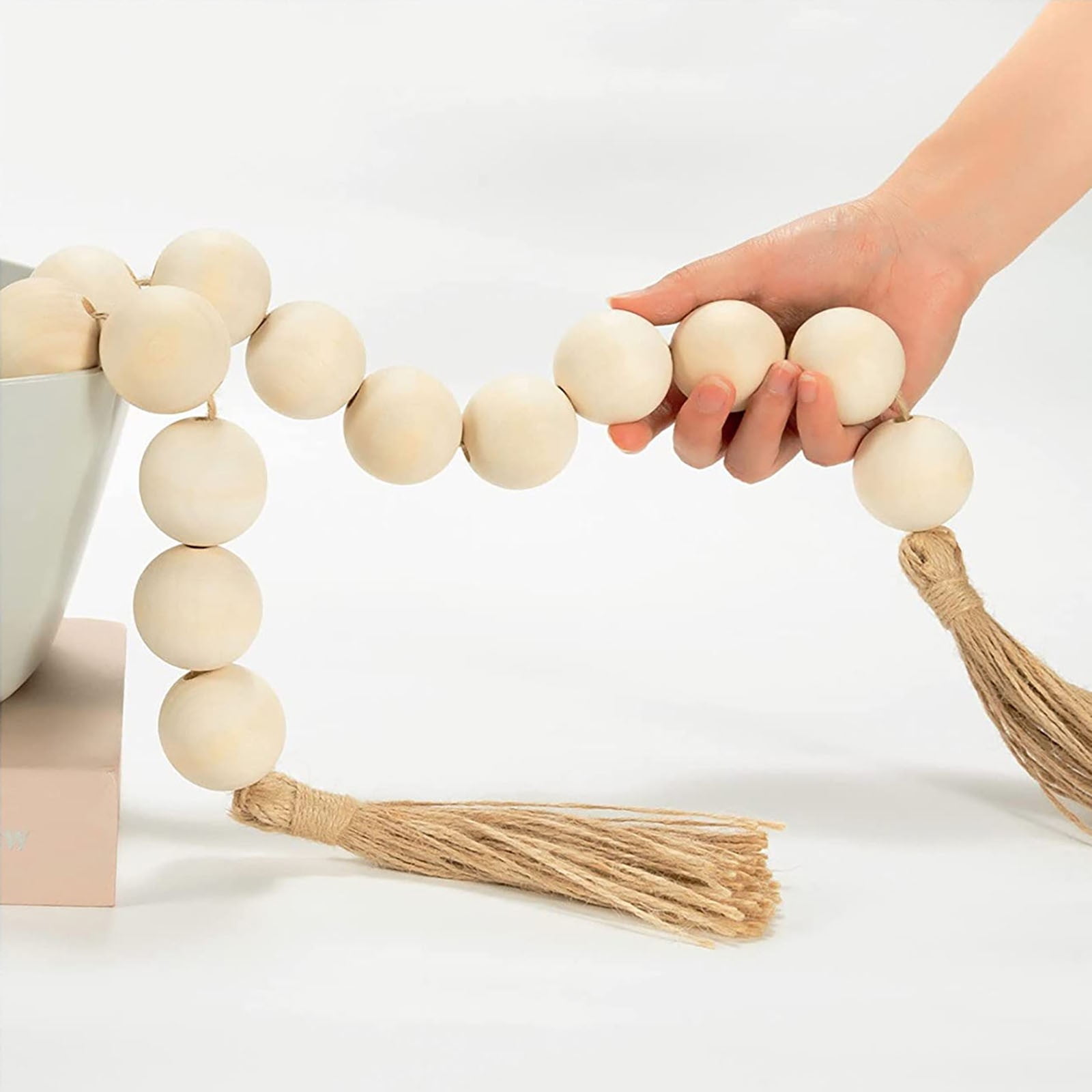 Clearance! Large Wooden Beads String Fringe 40mm Beads String Large ...