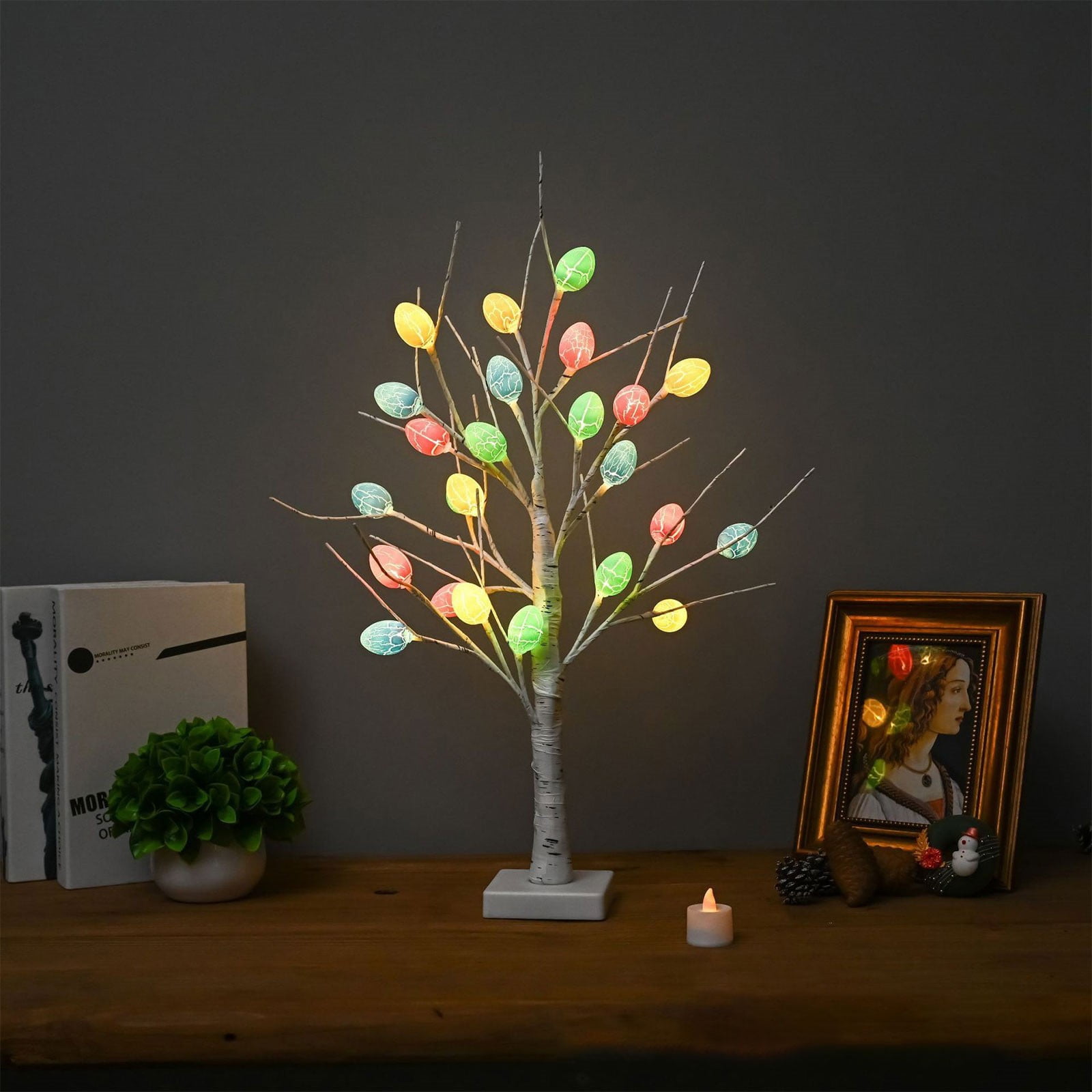 Clearance! Light Up Tree Decor Indoor Led Tree Lamp Lighted with Green ...