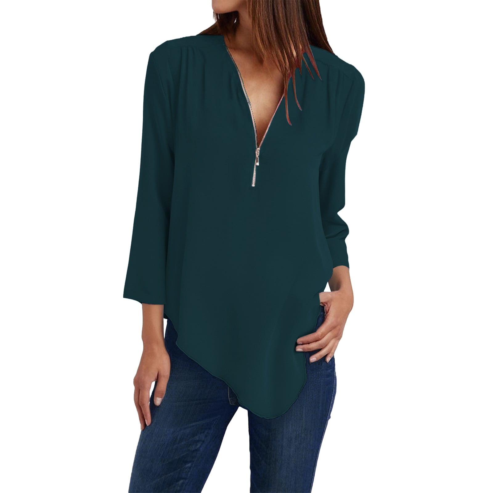 Clearance! Lisingtool Button Women Ladies Clothing Loose Shirt Chiffon ...