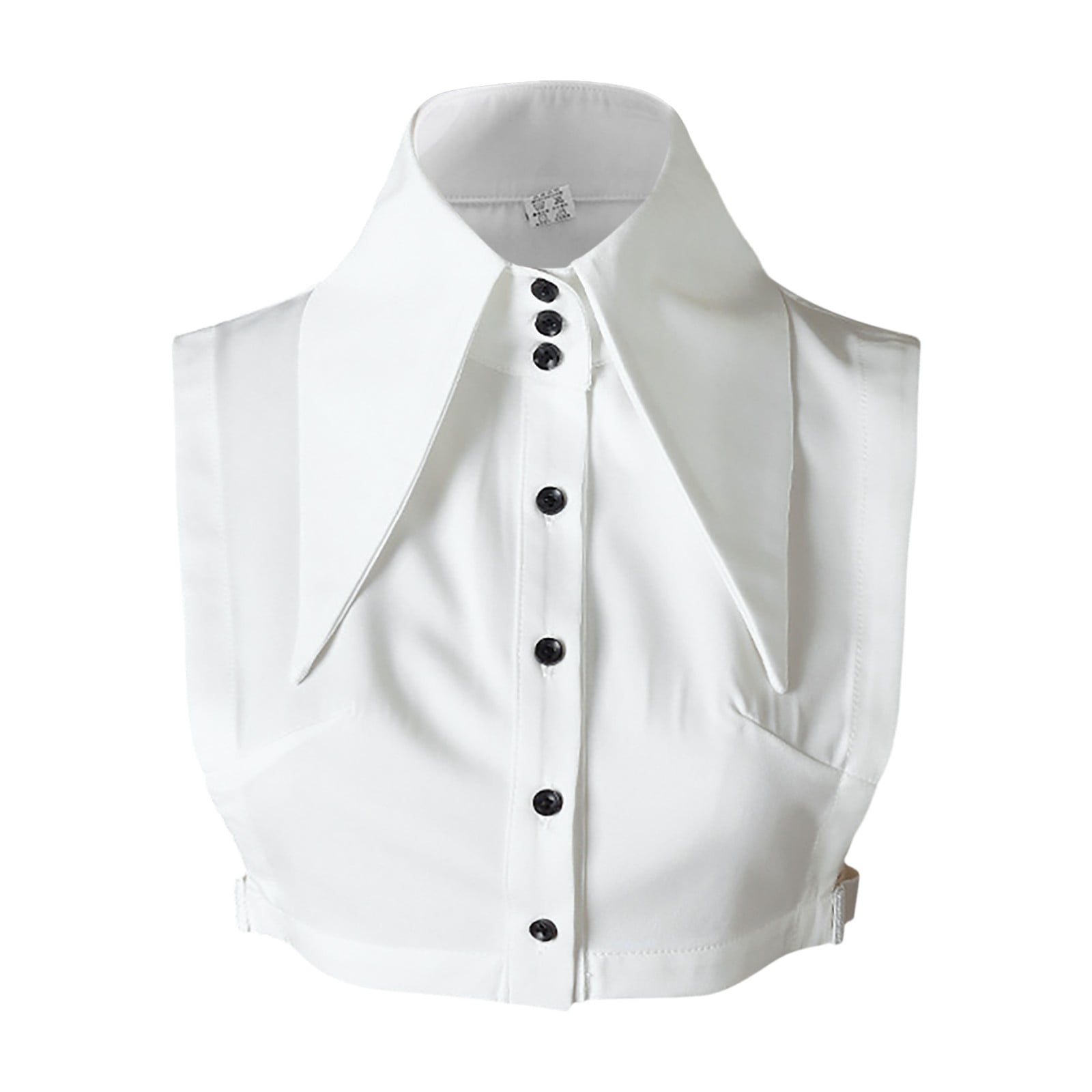 Lisingtool Detachable Collar Women Solid Shirt Detachable Blouse with ...