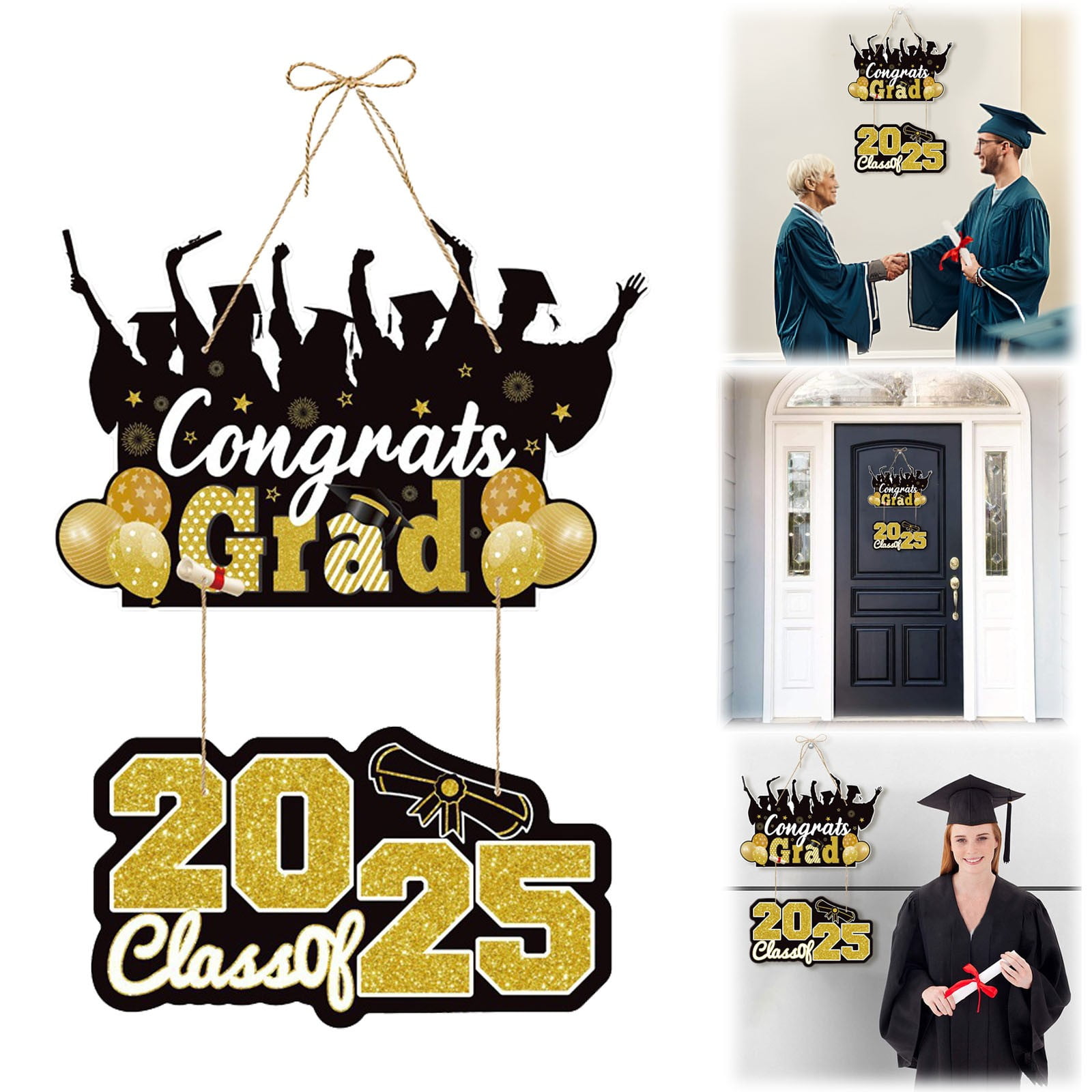Clearance! Liulin 2025 Graduation Wooden Door Sign, Graduation Door ...